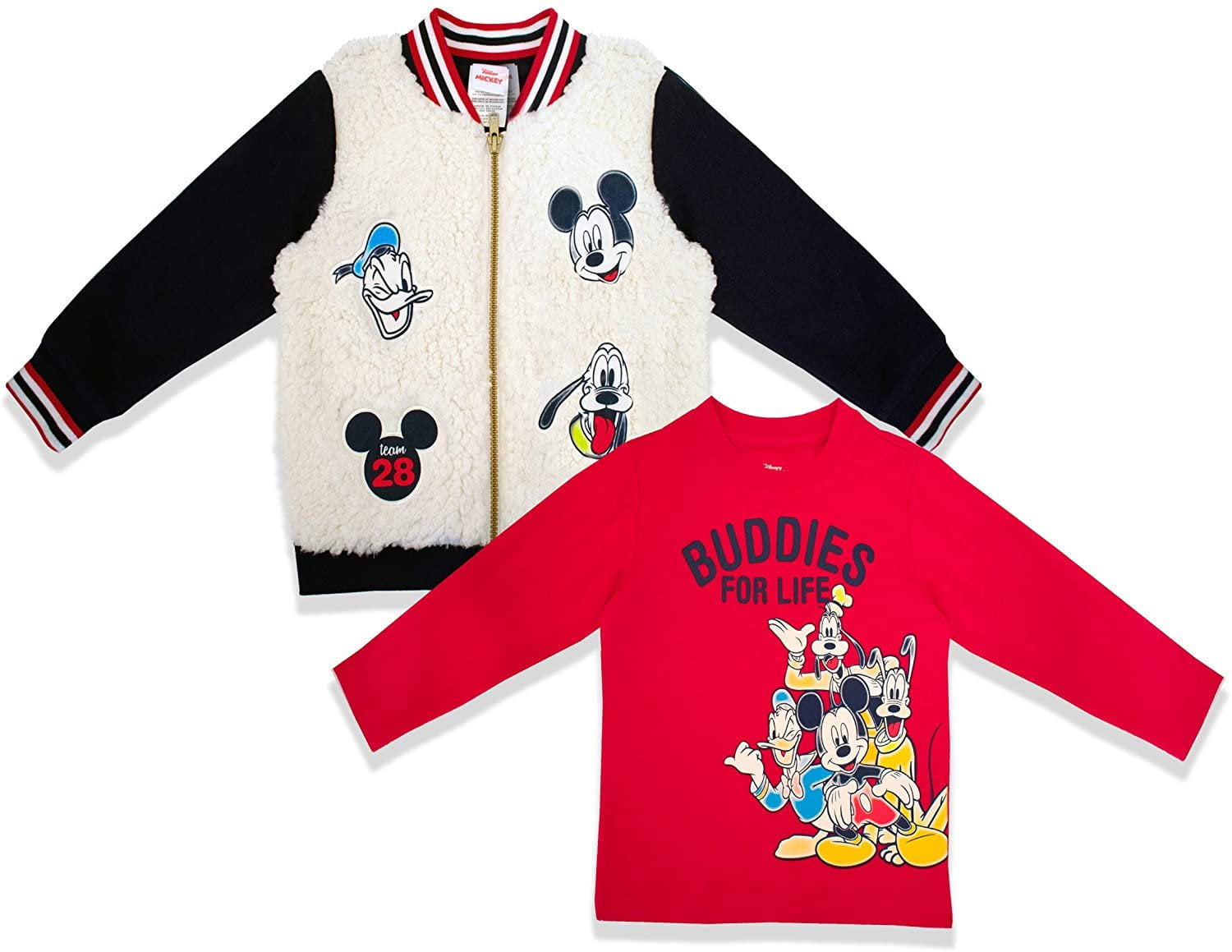 Mickey Mouse, Goofy and Donald Duck Boys 2 Piece Jacket And Long Sleeve ...