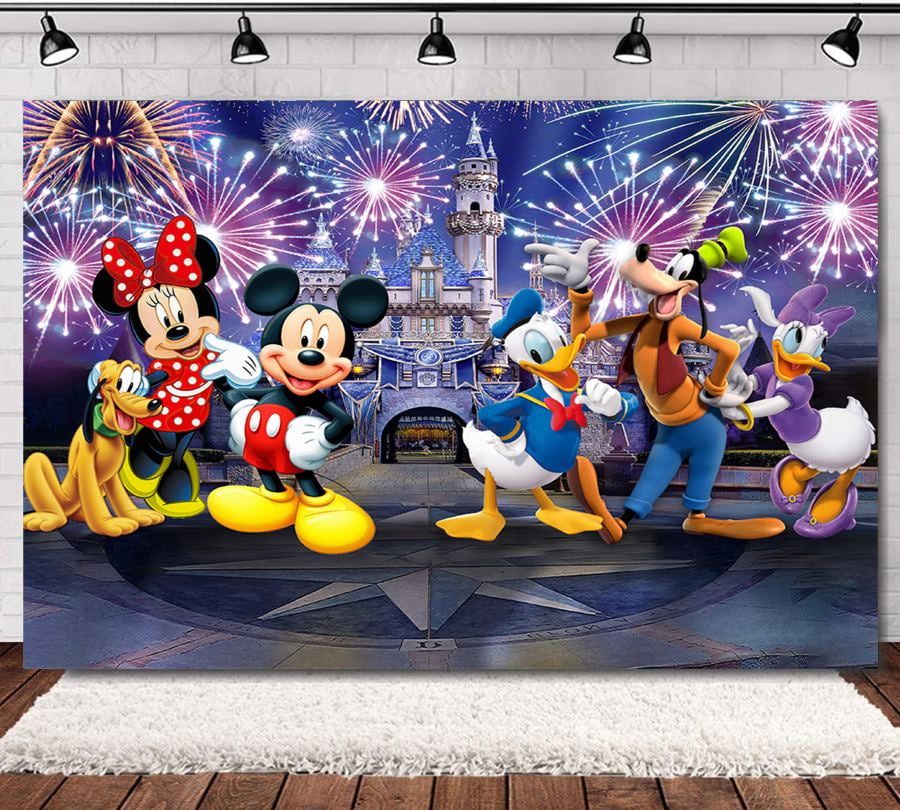 Mickey Mouse Happy Birthday Anime Cartoon Theme Backdrops Banner ...