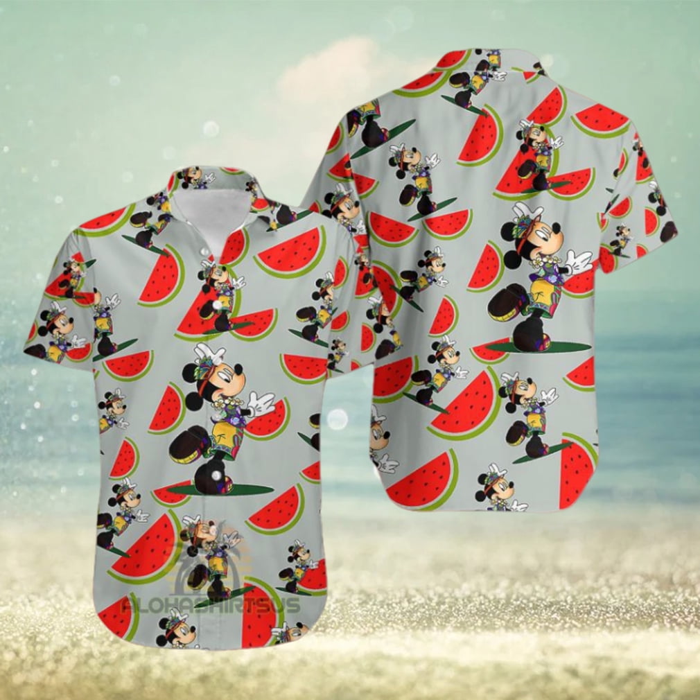 Mickey Mouse Hula Watermelon Grey 80S Hawaiian Shirt - Walmart.com