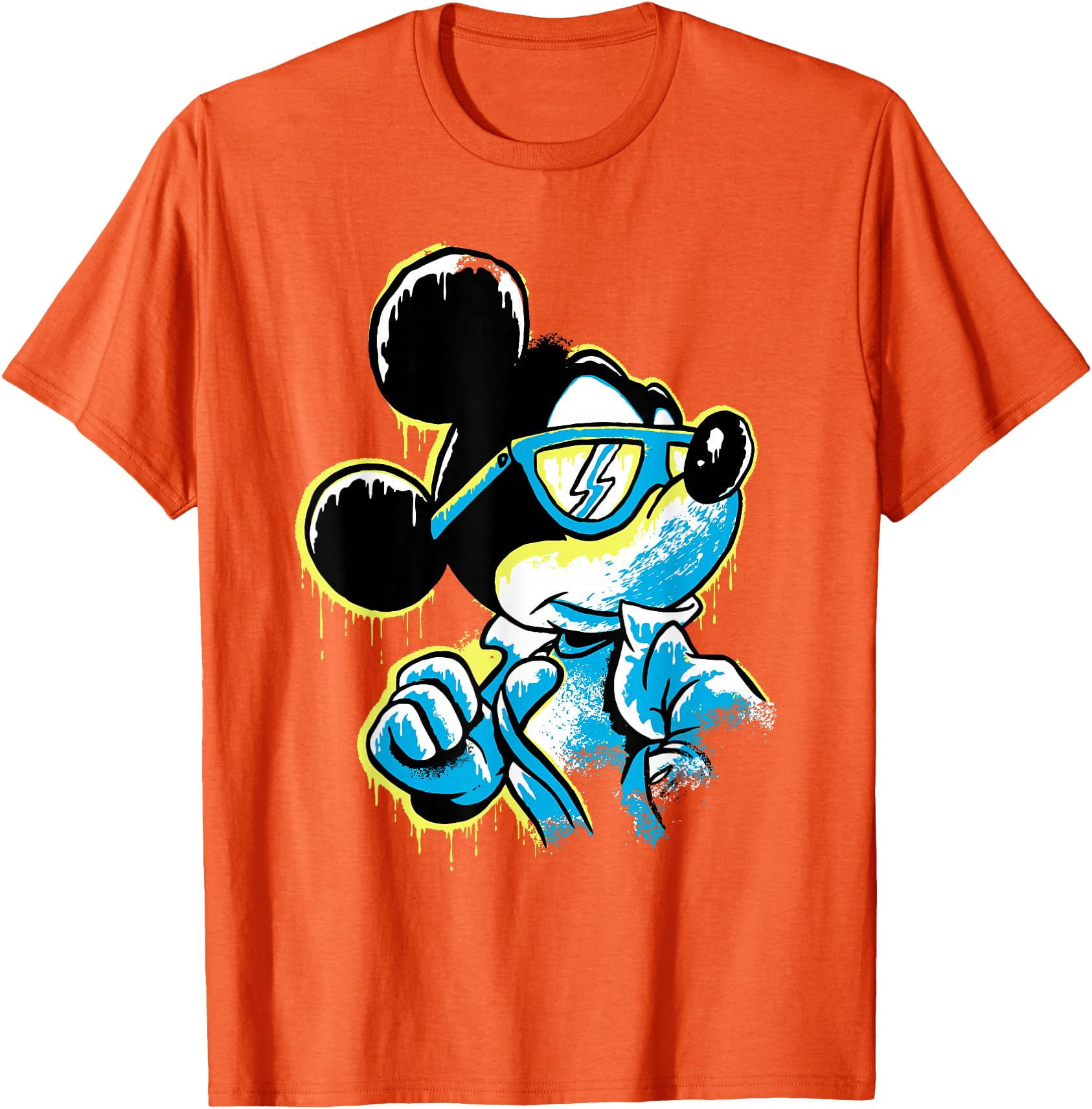 Mickey Mouse Icy Cool Paint Drip DTG Print Unisex T-Shirt,Orange Color ...
