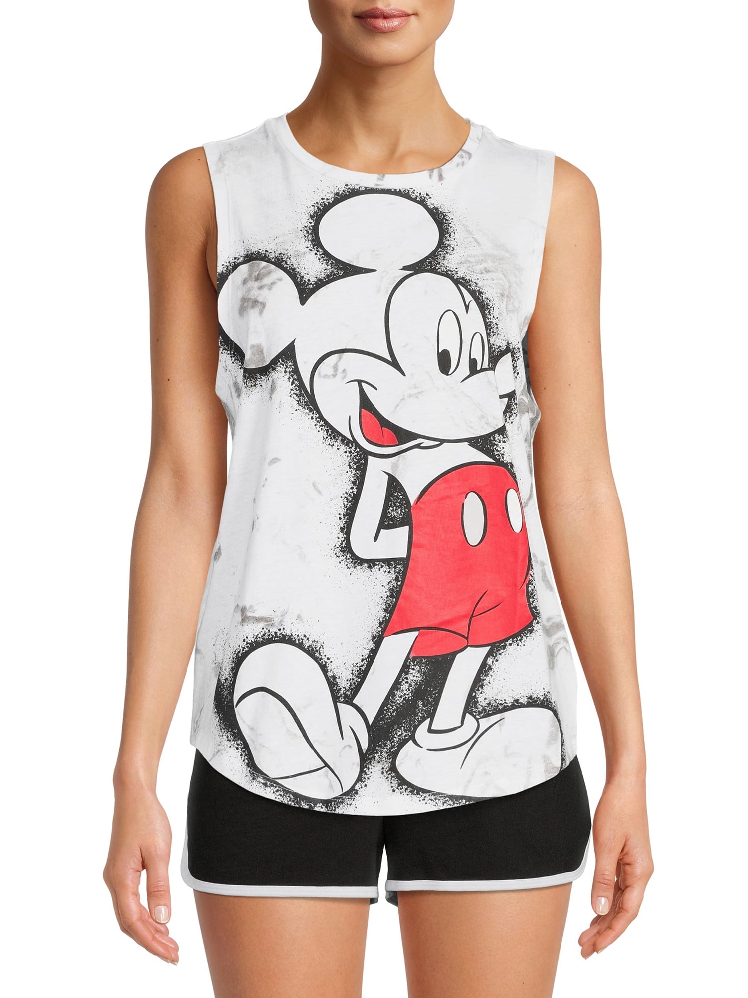 Mickey Mouse Juniors’ Marble Dye Tank Top - Walmart.com