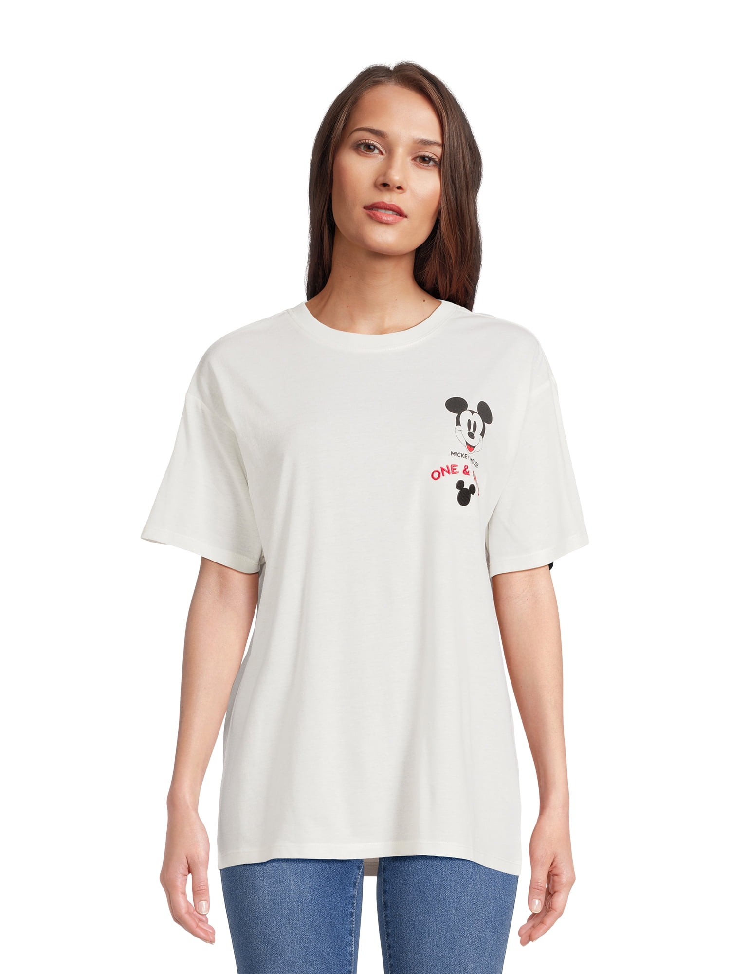 Disney Mickey Mouse Juniors Plus Graphic Embroidery T-Shirt, XS-3XL ...