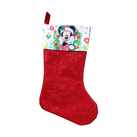 Mickey Mouse Kids Felt Embossed Christmas Stocking 15.5 Inch Long ...