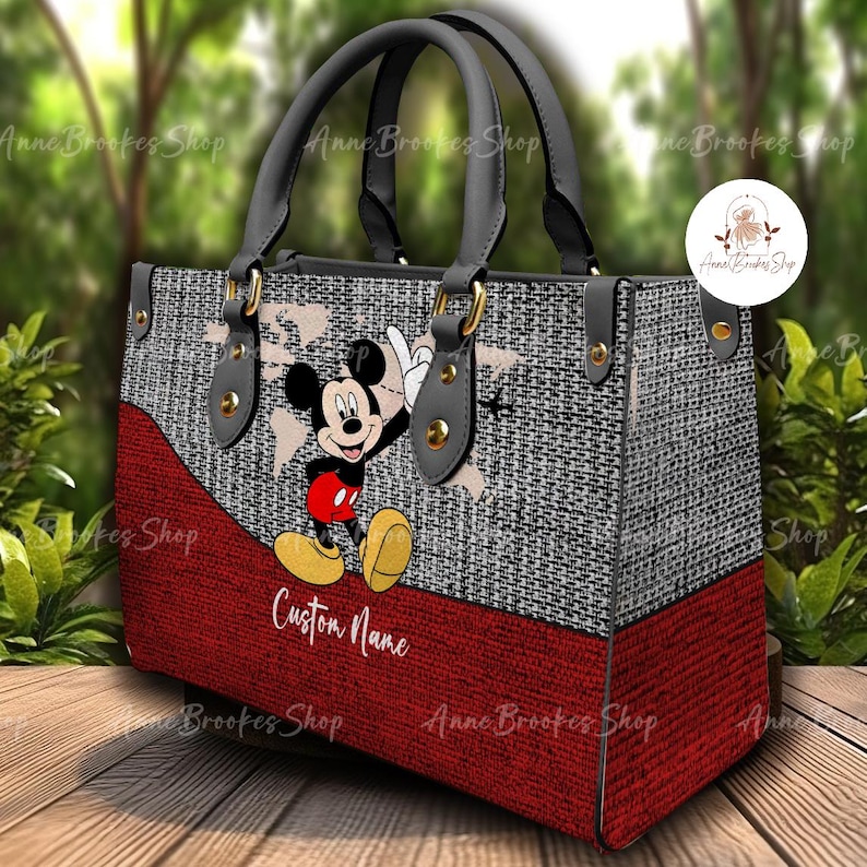 Mickey Mouse Leather Handbag, Disney Mouse PU Handbag, Woman Purse ...