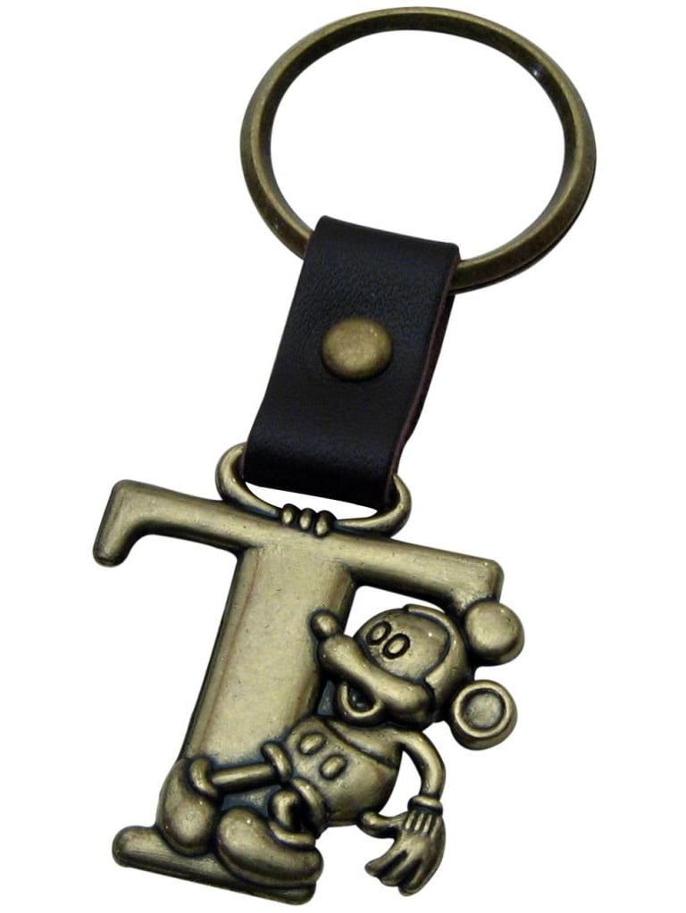 Mickey Mouse Letter T Brass Key Chain - Walmart.com