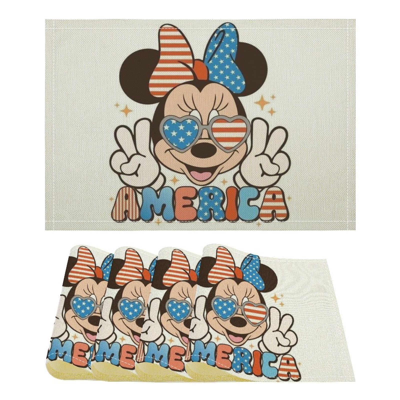 Mickey Mouse Linen Placemat, Tabletop Decor Reusable Washable Party ...