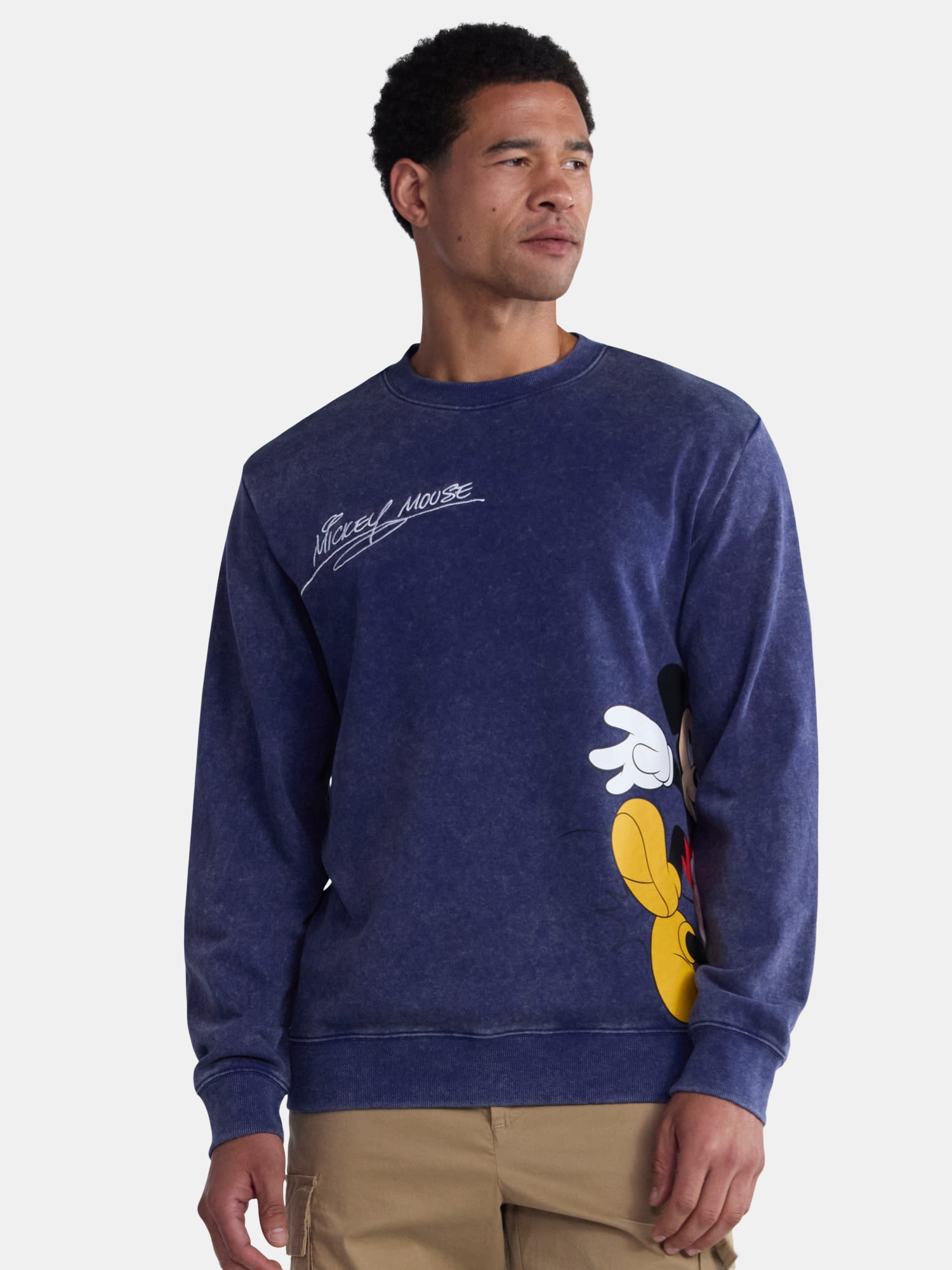 Mickey Mouse Men's and Big Men's Front to Back Graphic Sweatshirt with ...