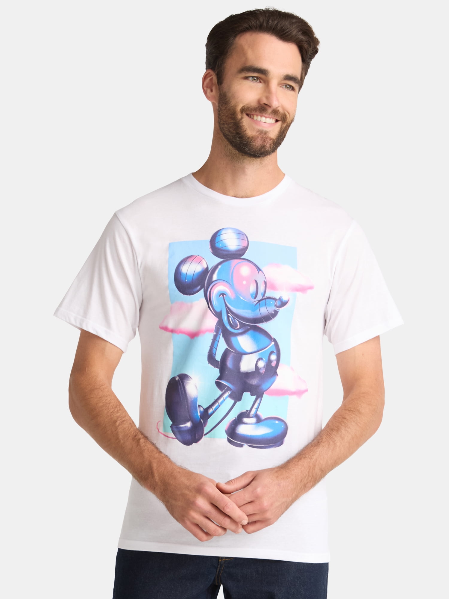 Mickey Mouse Men's and Big Men's Cotton Graphic Tee, Sizes S-3XL ...