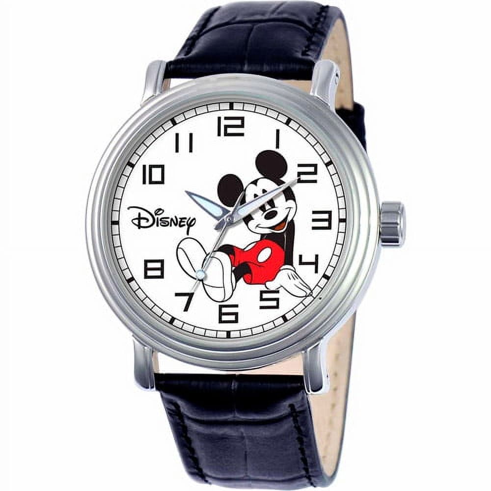 Mickey Mouse Men's Vintage Watch, Black Strap - Walmart.com
