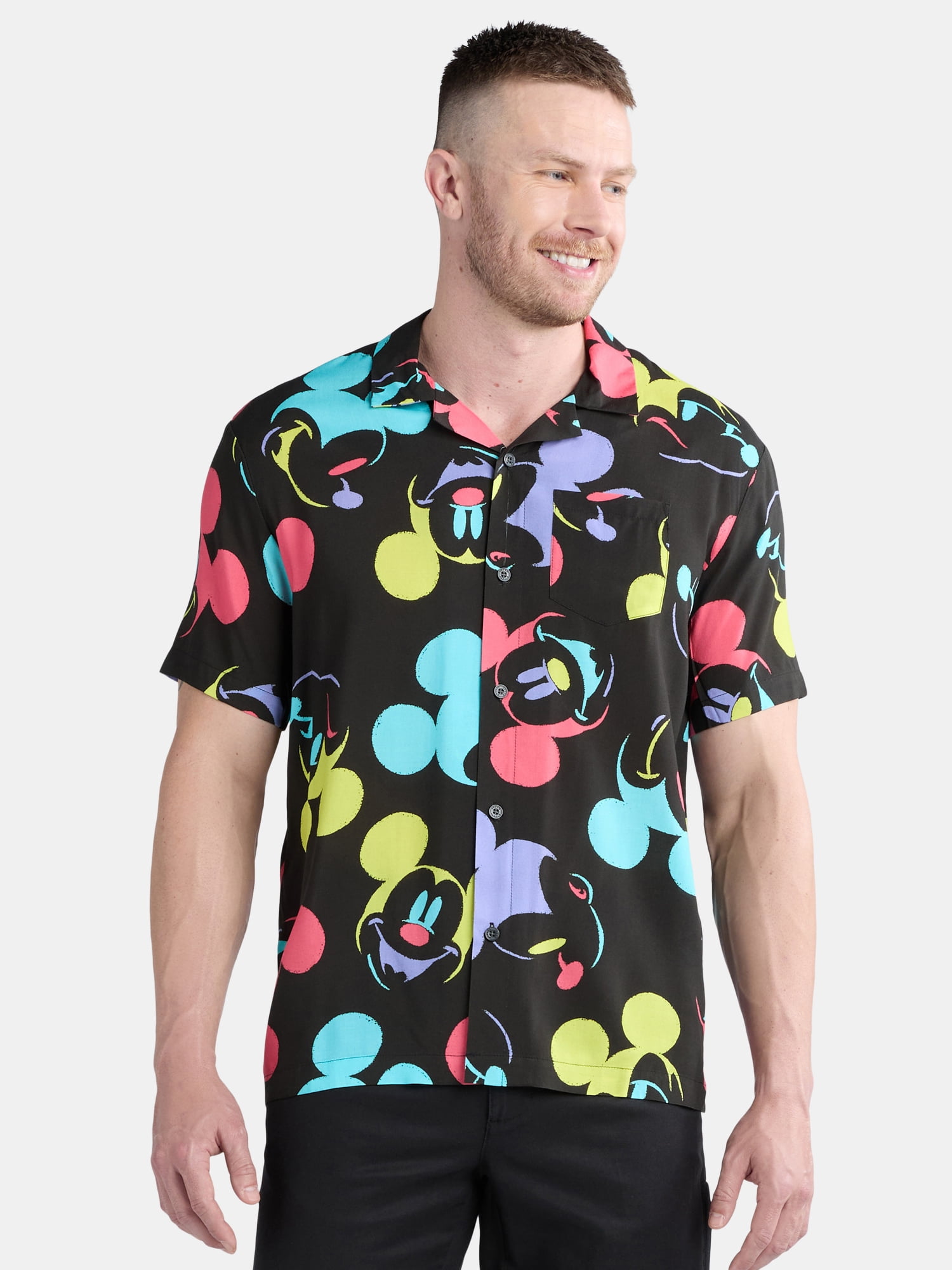 Disney Men's Mickey Mouse Heads Graphic Shirt, Sizes S-3XL, Casual ...
