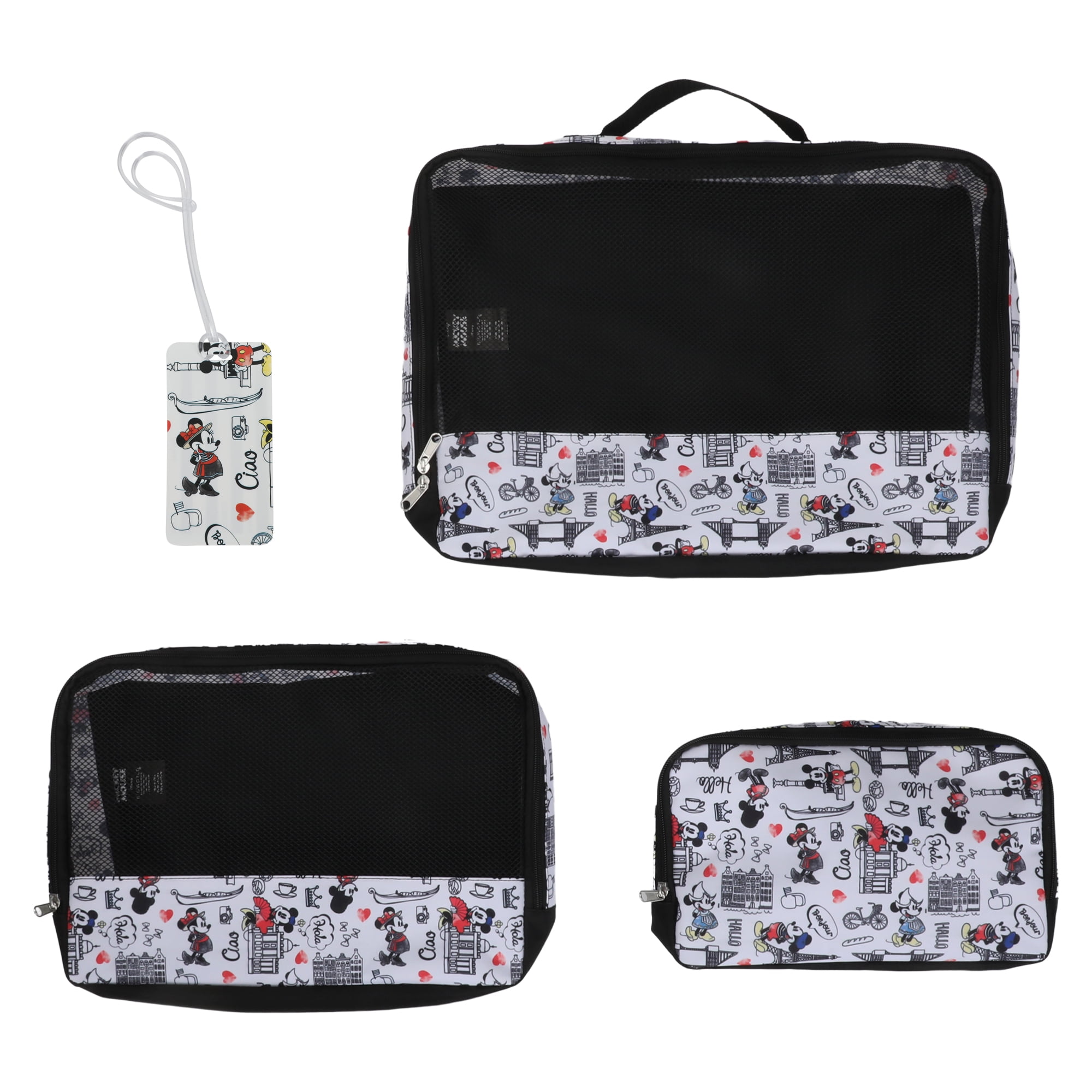 Mickey Mouse Mickey & Minnie In Paris 3-Pack Packing Cubes With Hang ...
