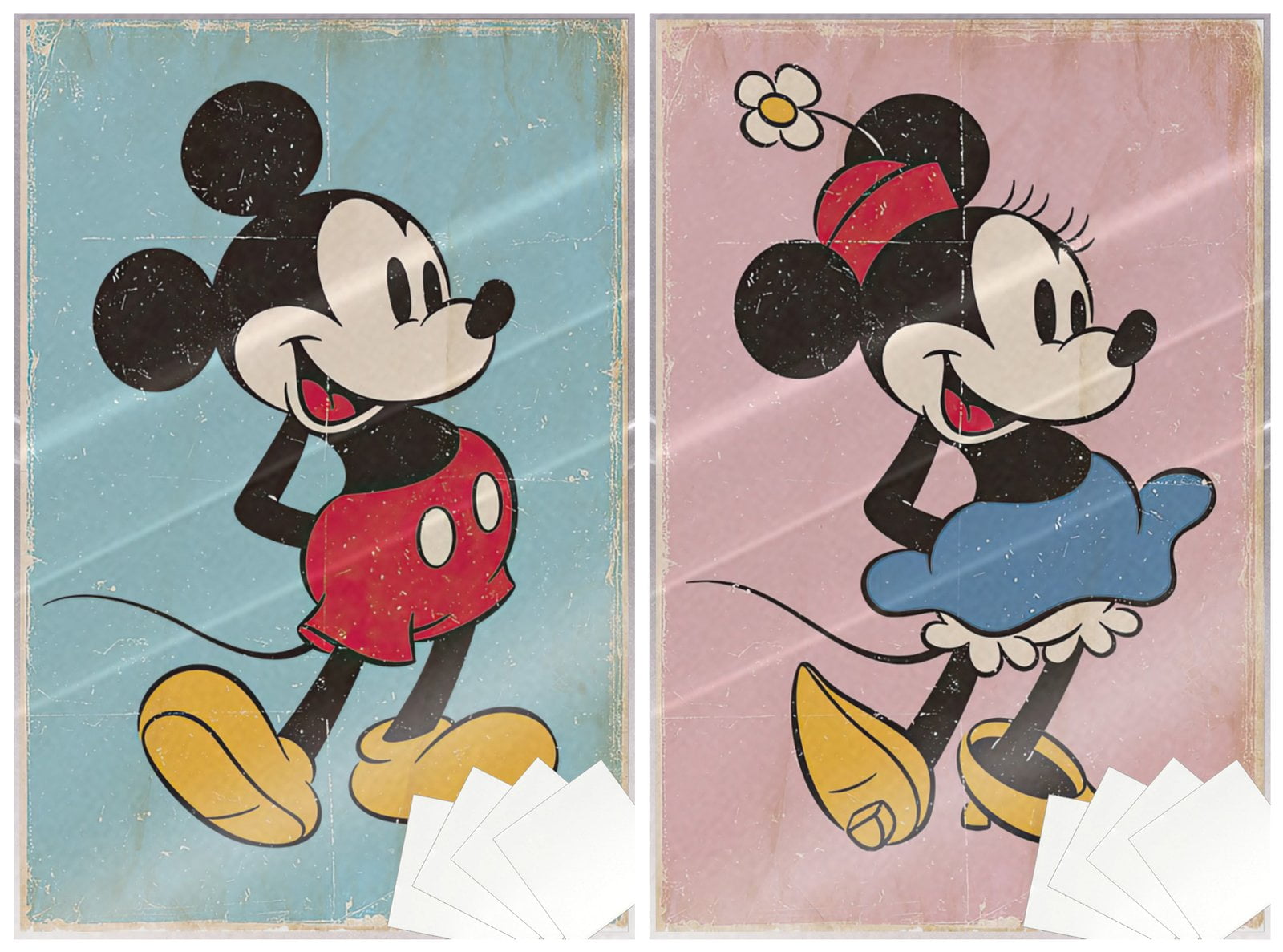 Mickey Mouse & Minnie Mouse - 2 Piece Comic Poster Set (Vintage Retro ...