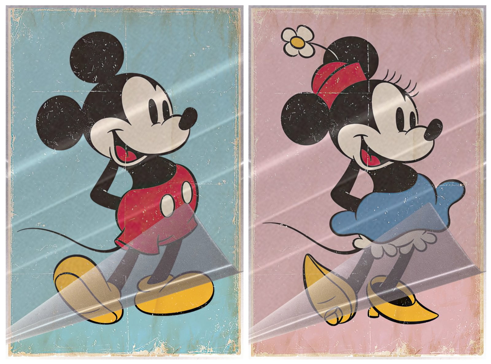 Mickey Mouse & Minnie Mouse - 2 Piece Comic Poster Set (Vintage Retro ...