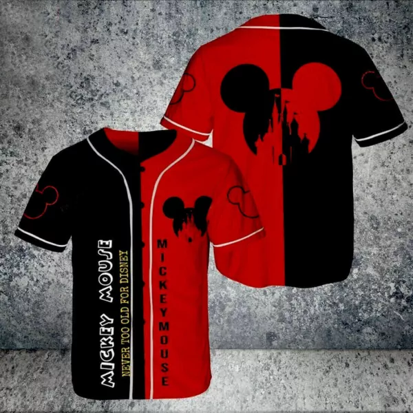 Mickey Mouse Never Too Old For Cartoon AOP 3D BASEBALL JERSEY SHIRT ...