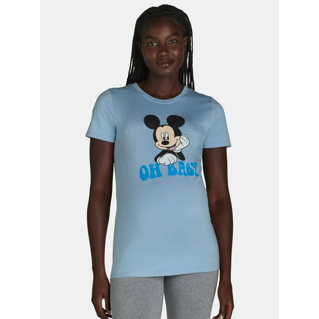 Mickey Mouse Women’s Maternity Graphic Tee with Short Sleeves, Sizes XS ...