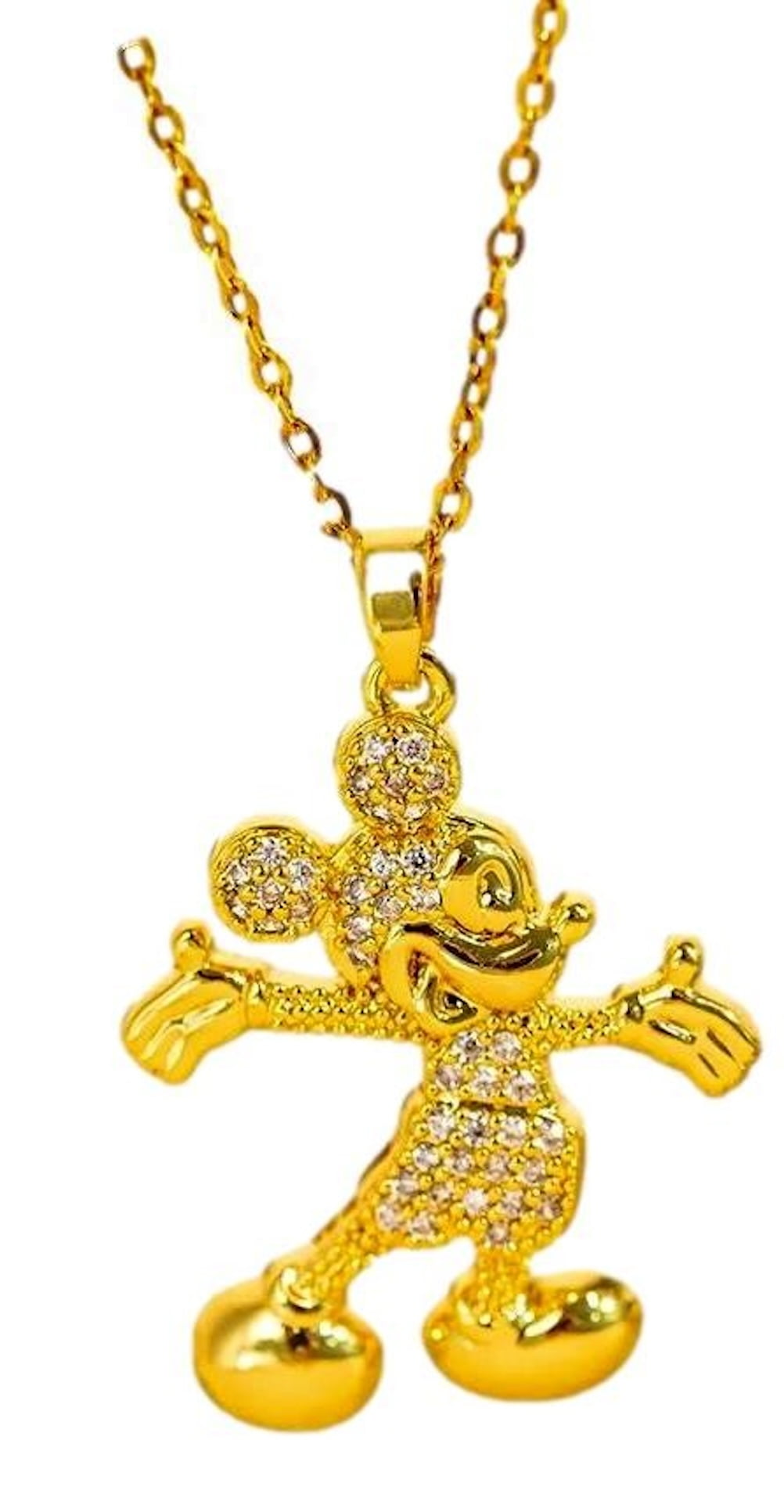 Mickey Mouse Open Arms Gold Color Metal Pendant Necklace - Walmart.com