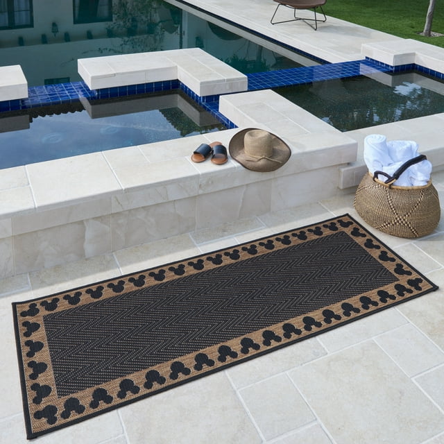 Mickey Mouse Outdoor Rug Border Chestnut Black - Walmart.com