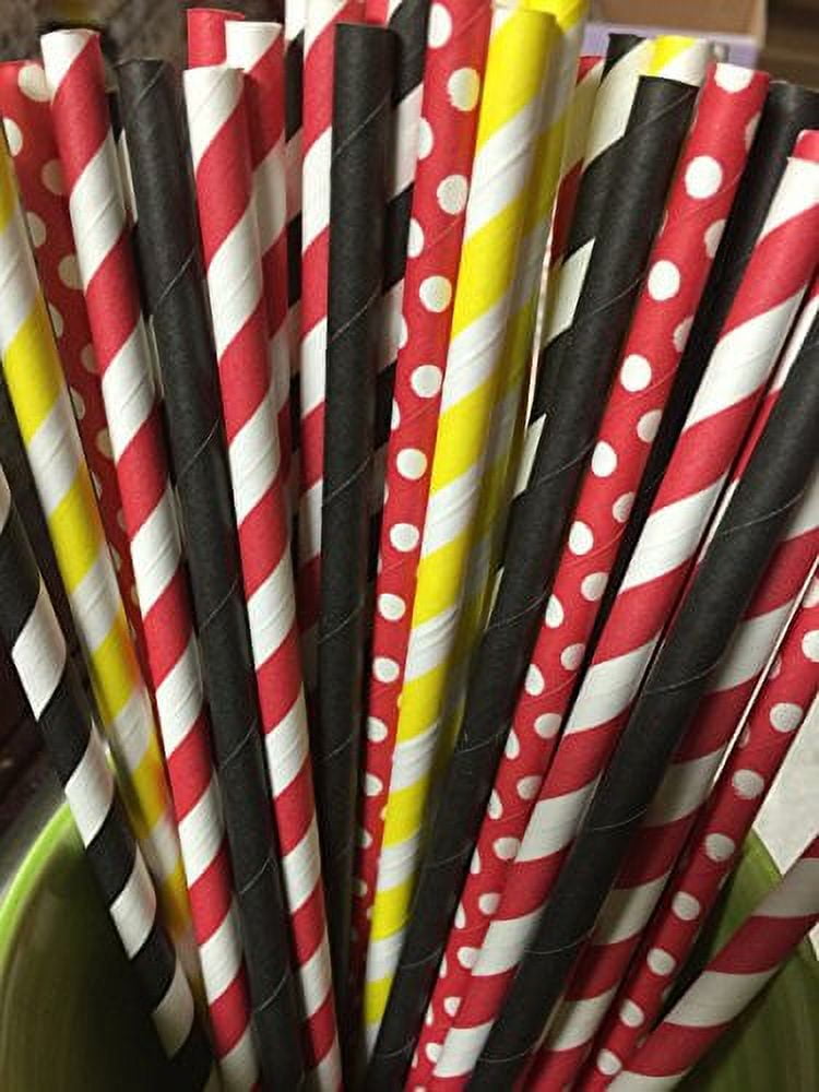 Mickey Mouse Paper Straws - Party DIY, Mason Jars, Baby Shower, Chevron ...