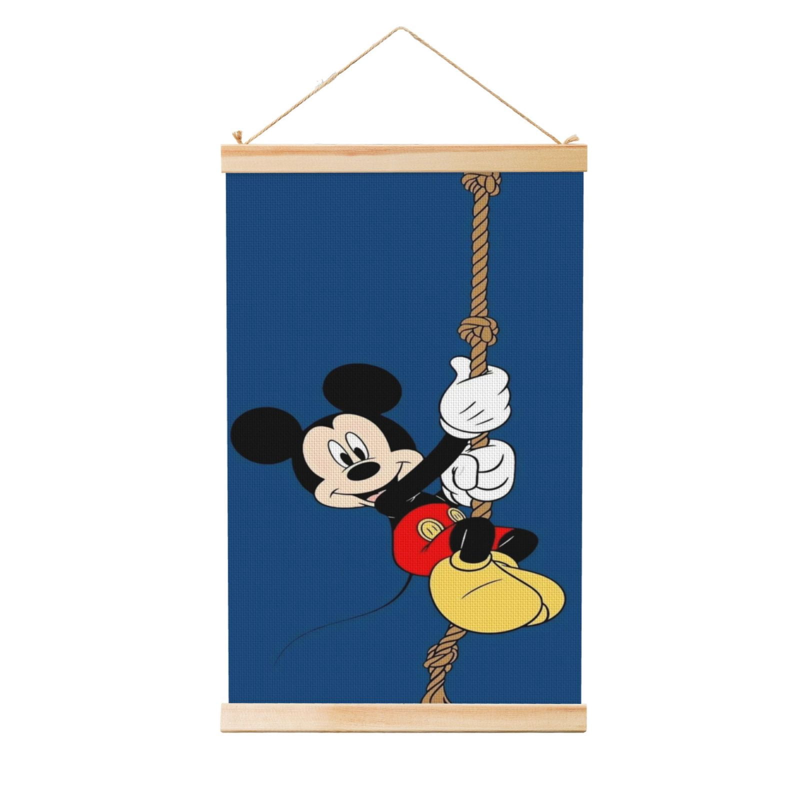 Mickey Mouse Poster Aesthetic Canvas Wooden Shaft Wall Art Hanging ...