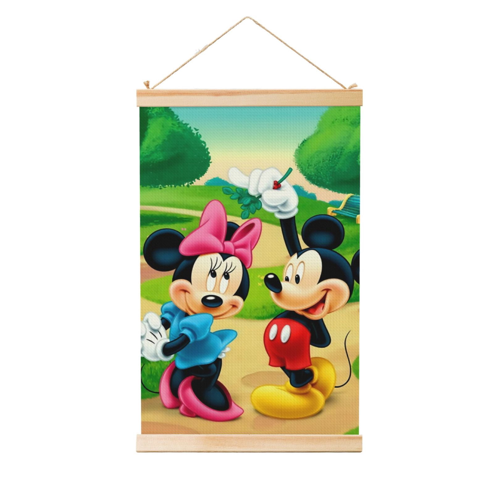 Mickey Mouse Poster Aesthetic Canvas Wooden Shaft Wall Art Hanging ...
