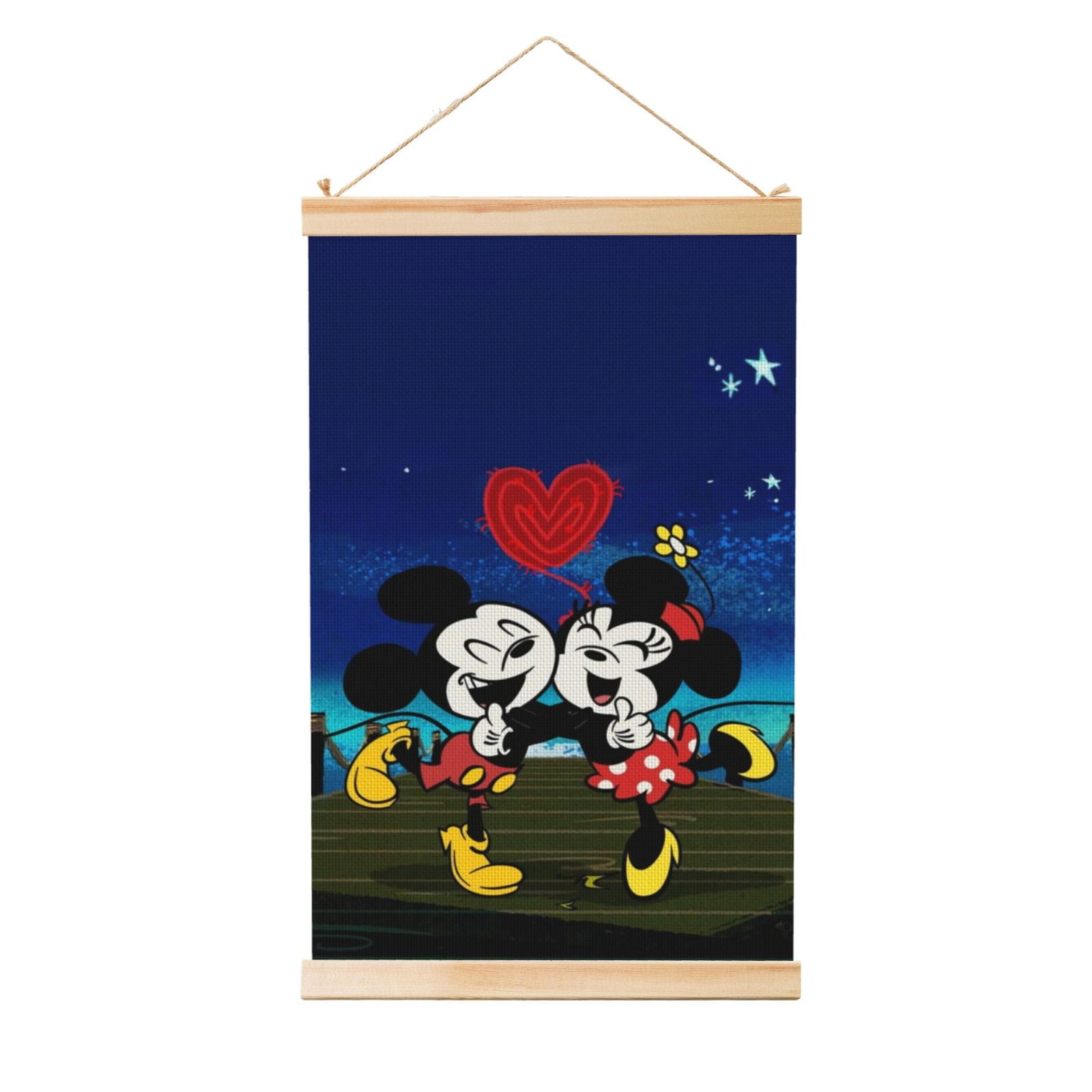 Mickey Mouse Poster Aesthetic Canvas Wooden Shaft Wall Art Hanging ...