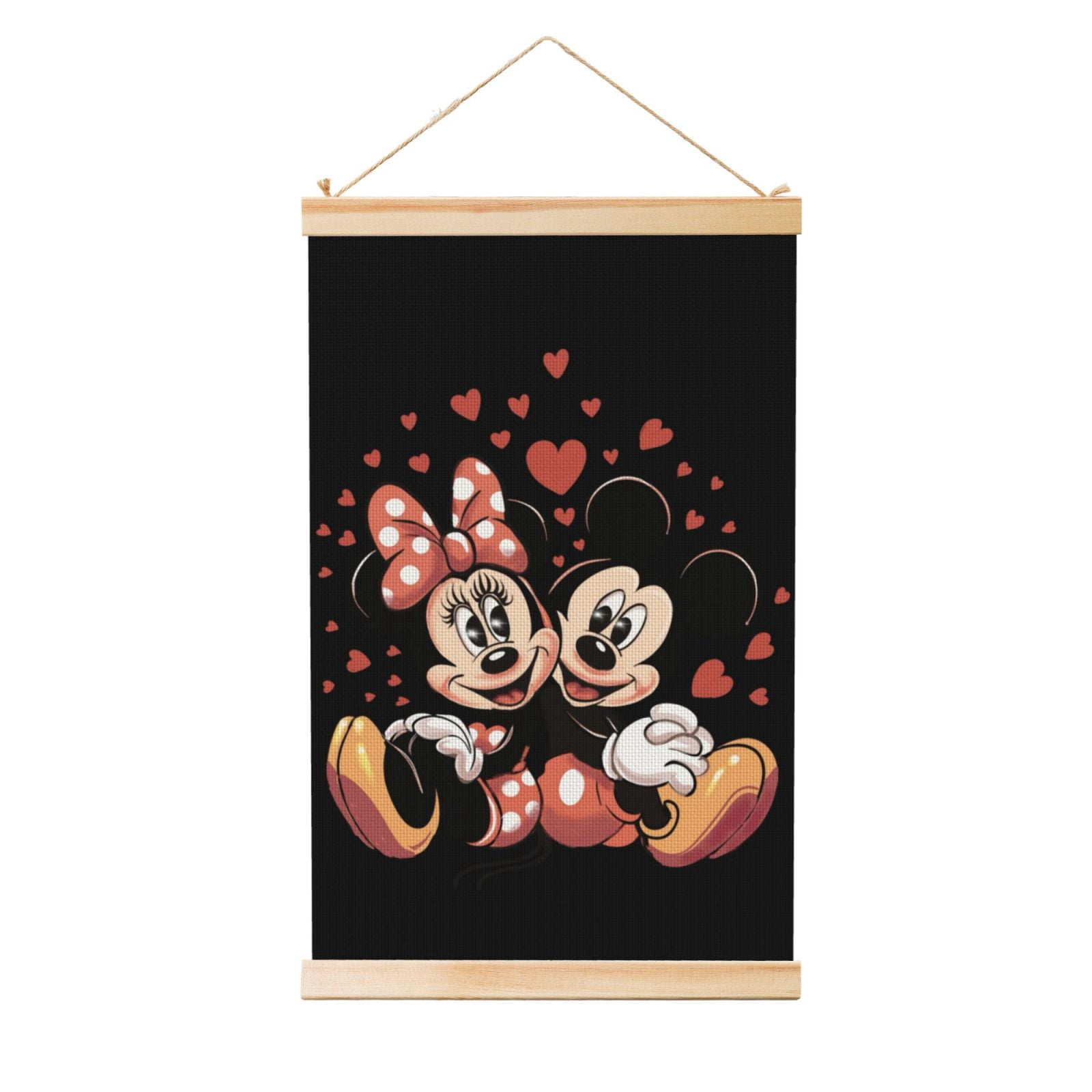 Mickey Mouse Poster Aesthetic Canvas Wooden Shaft Wall Art Hanging ...