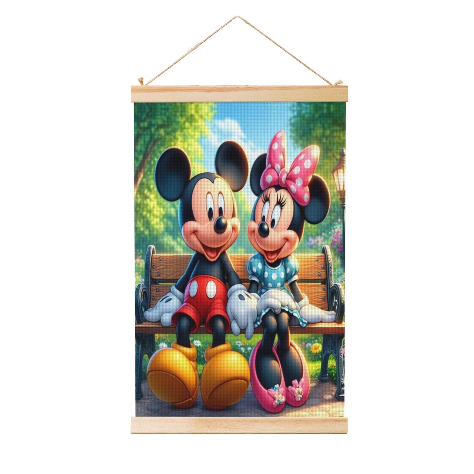 Mickey Mouse Poster Aesthetic Canvas Wooden Shaft Wall Art Hanging ...