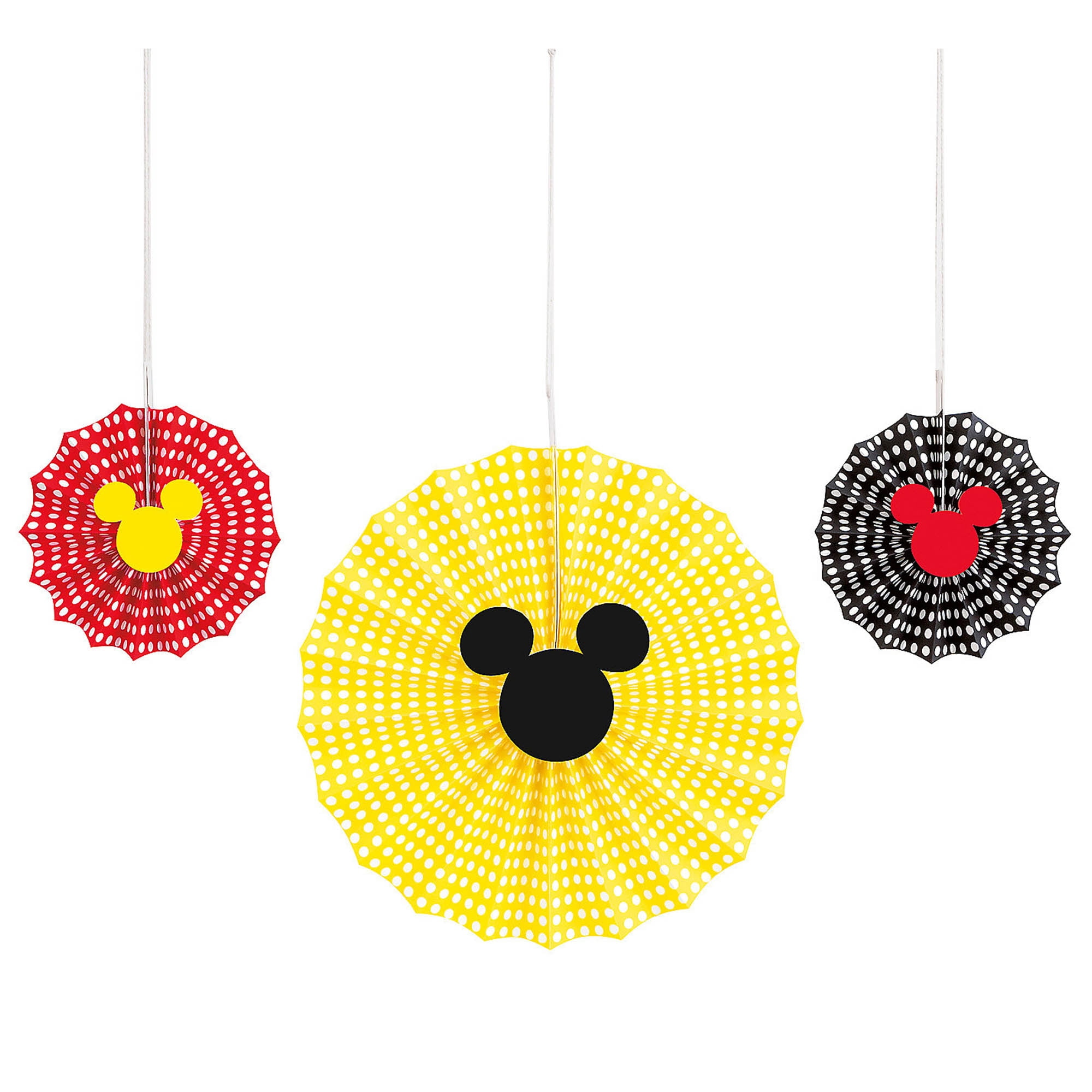 Mickey Mouse 'Retro' Decorative Fans (3ct) - Walmart.com