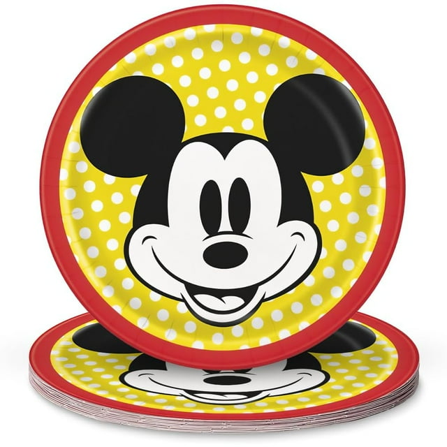 Unique Disney Mickey Mouse Round Dessert Paper Plates 7", 8 Pcs ...
