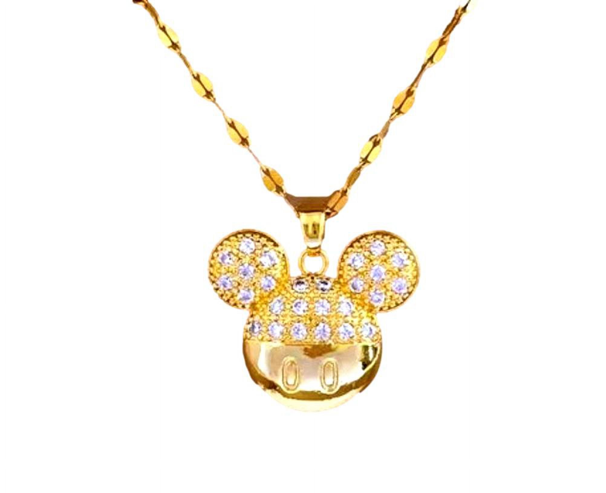 Mickey Mouse Rhinestone .75 Inch Tall Charm Pendant Necklace - Walmart.com