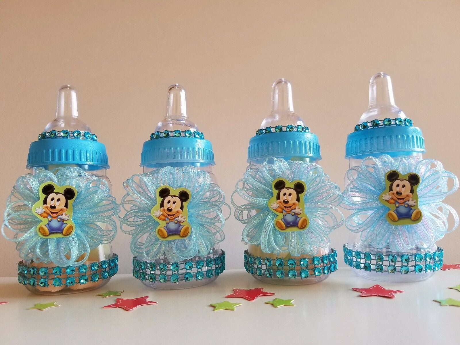 Disney Mickey Mouse Party Supplies: Set of 12 Baby Shower Favor Bottles ...