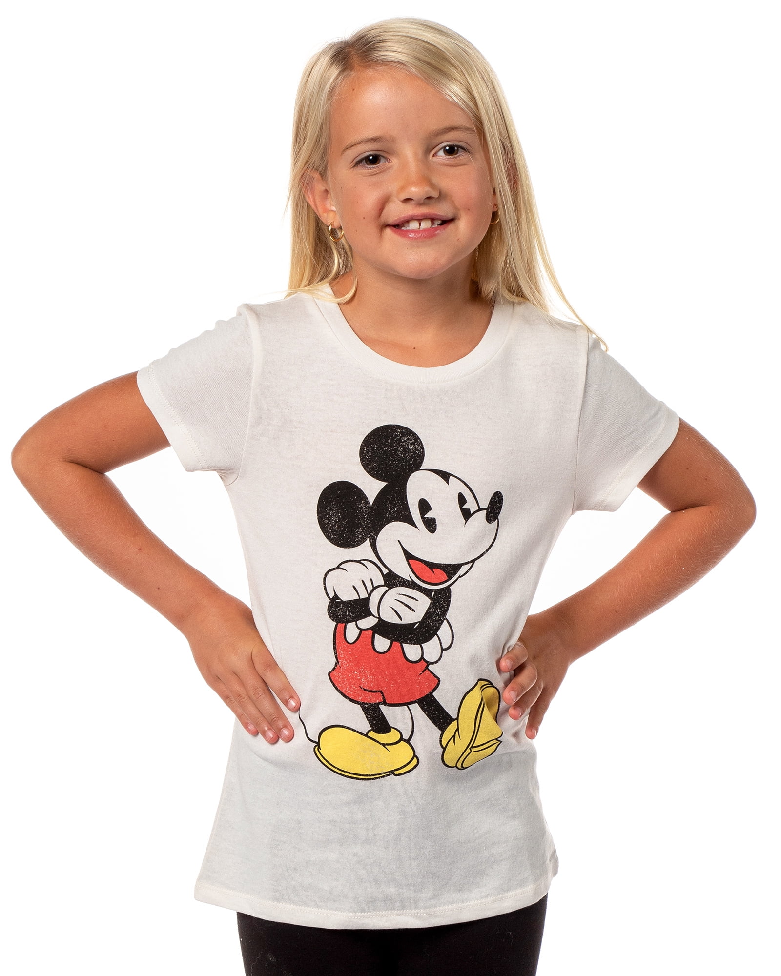 Mickey Mouse Shirt Girls Cute Mickey Pose Kids Graphic Print Short Sleeve T-Shirt - Walmart.com