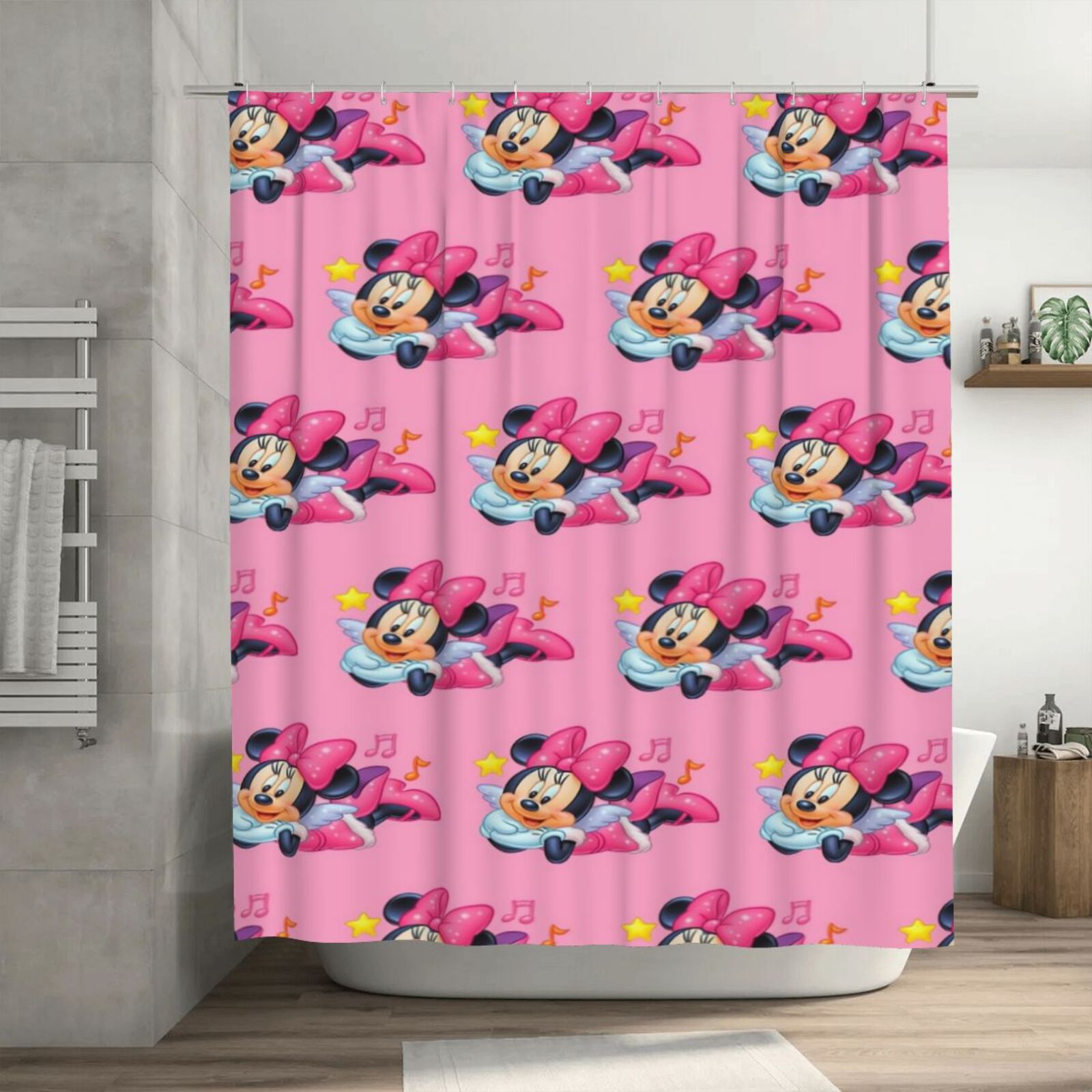 Mickey Mouse Shower Curtain Funny Washable Waterproof Fabric Cartoon ...
