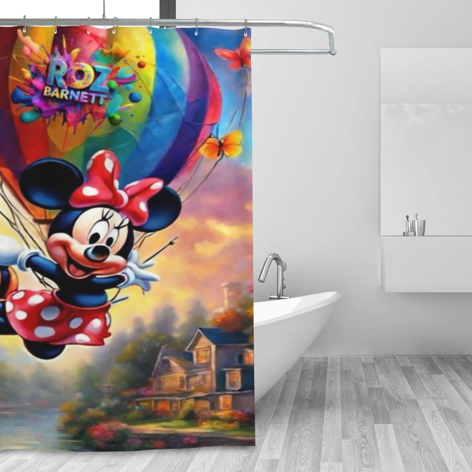 Mickey Mouse Shower Curtains With Hooks, Waterproof Bath Curtain For ...