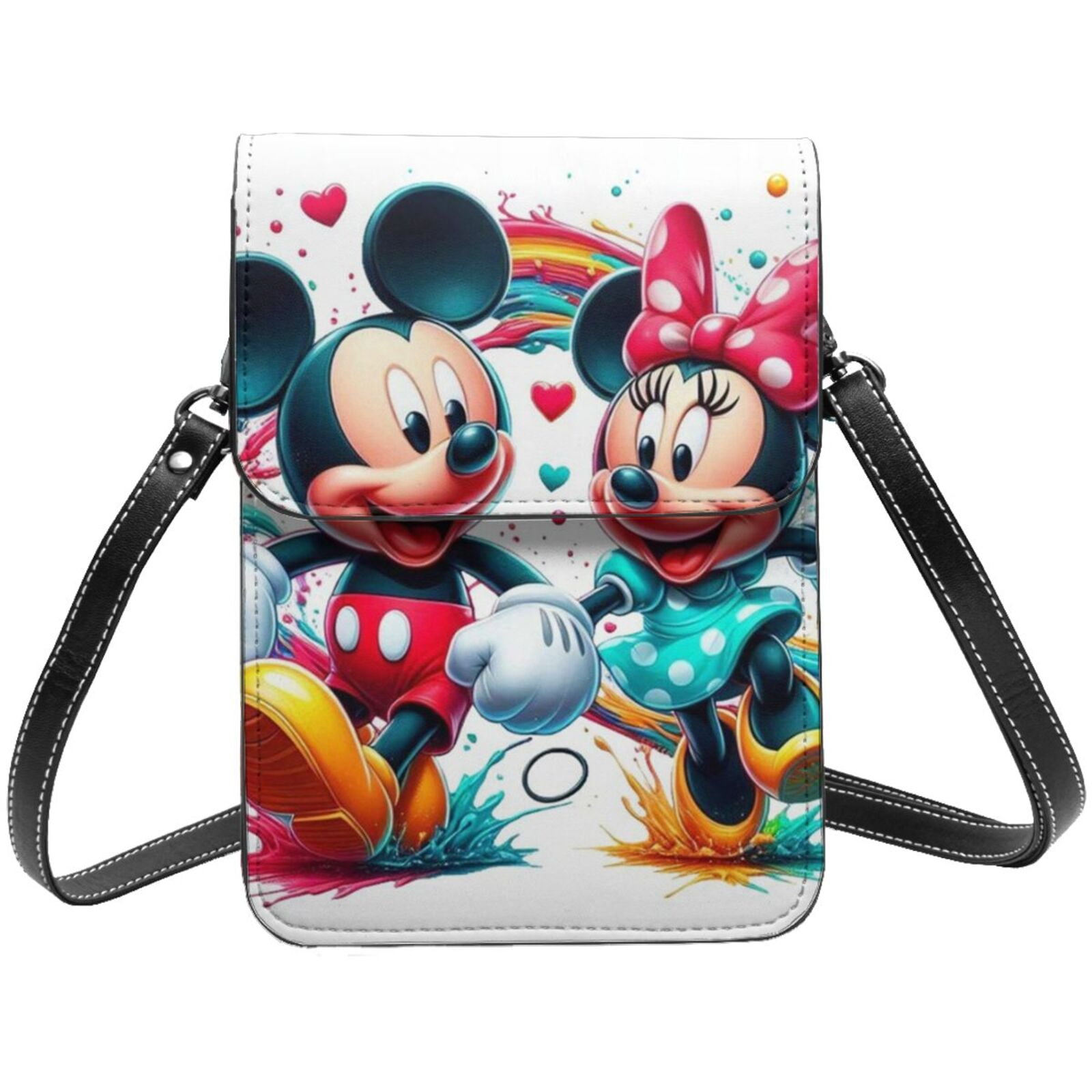 Mickey Mouse Small Crossbody Phone Bag for Women Leather Cute Cat ...