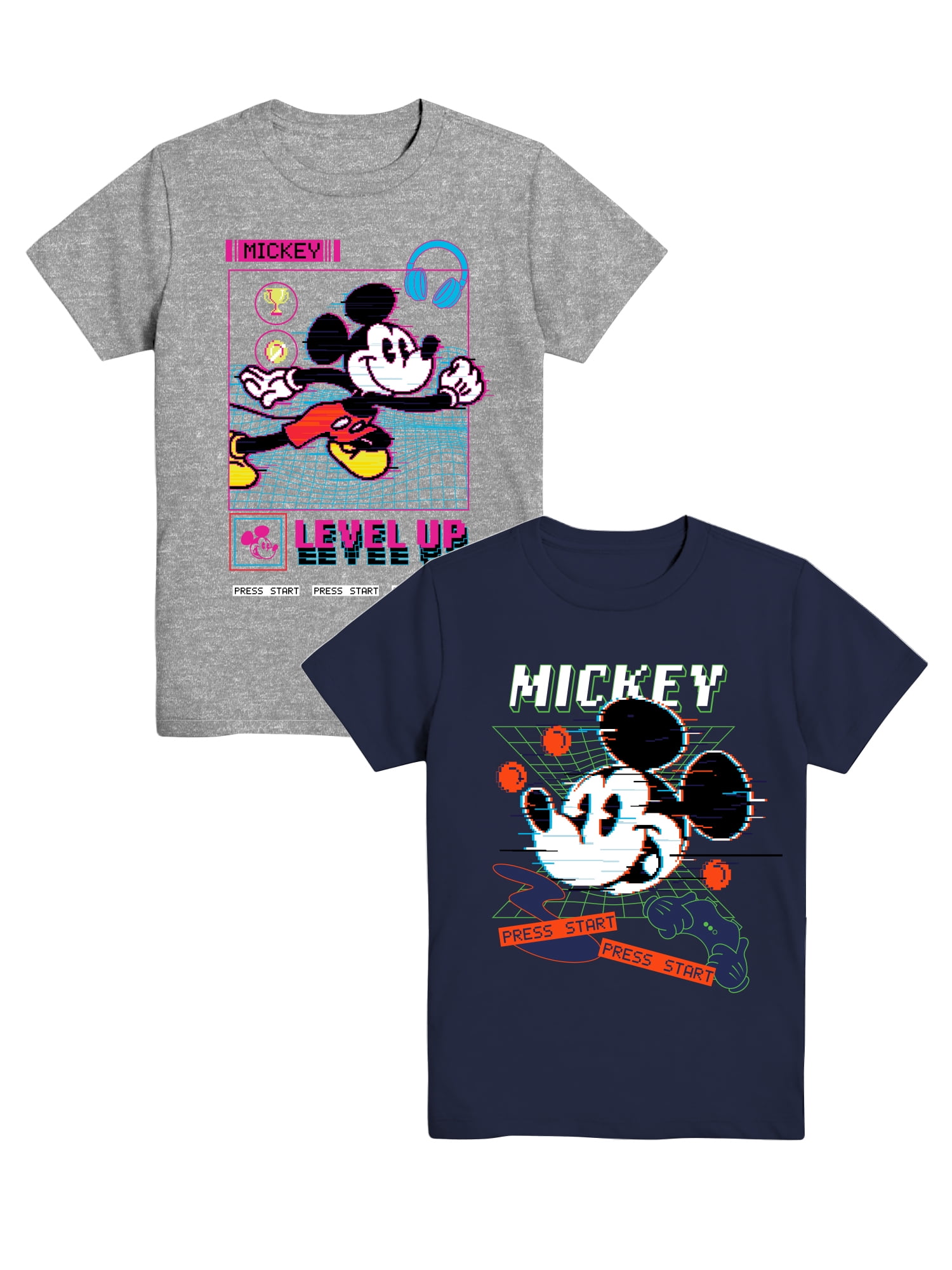 Mickey Mouse Start Up, Boys Graphic Short Sleeve T-Shirt, 2Pack, Sizes ...
