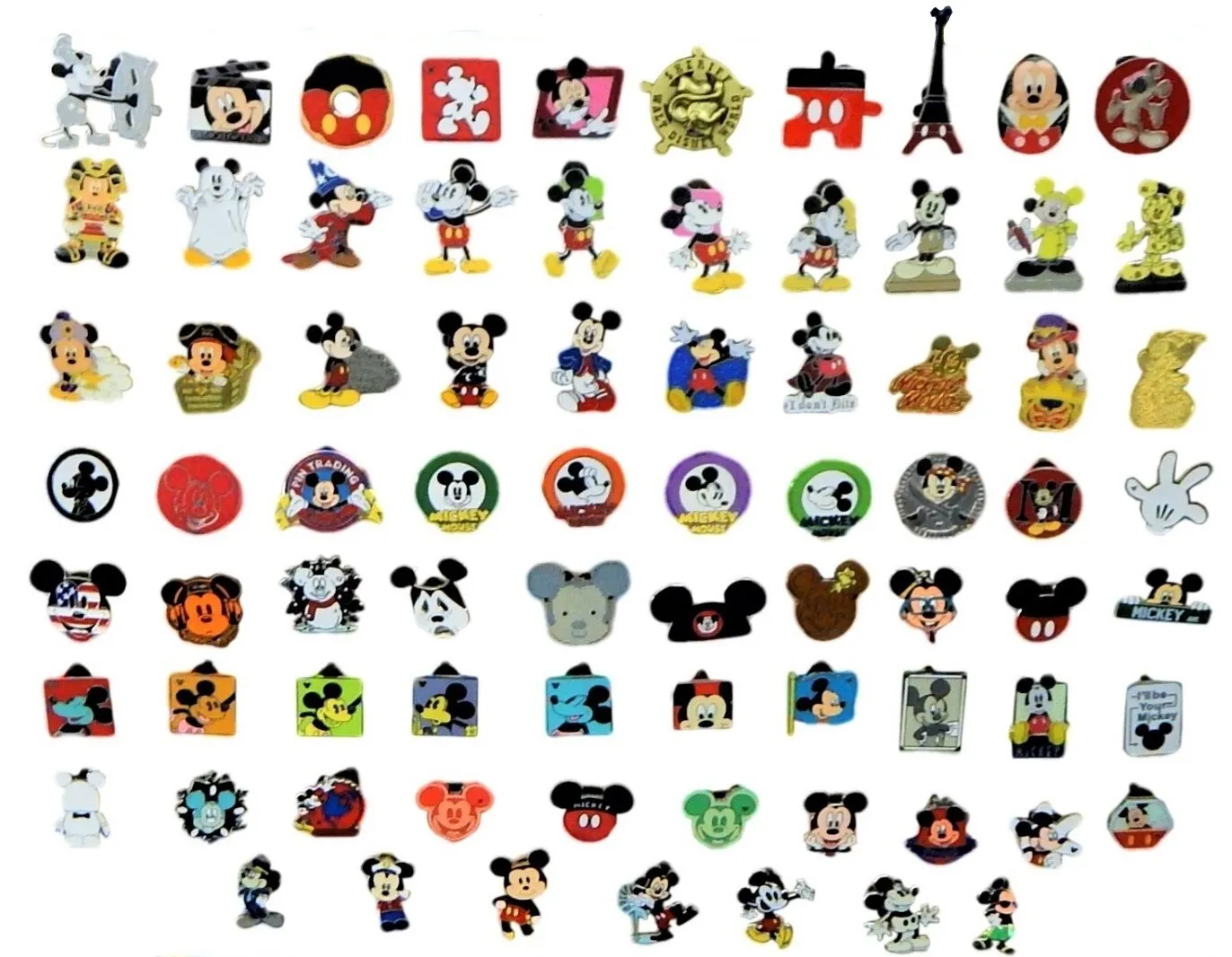 Disney Mickey Mouse with the Rubber Mickey Back Button Pins, 5 Count ...