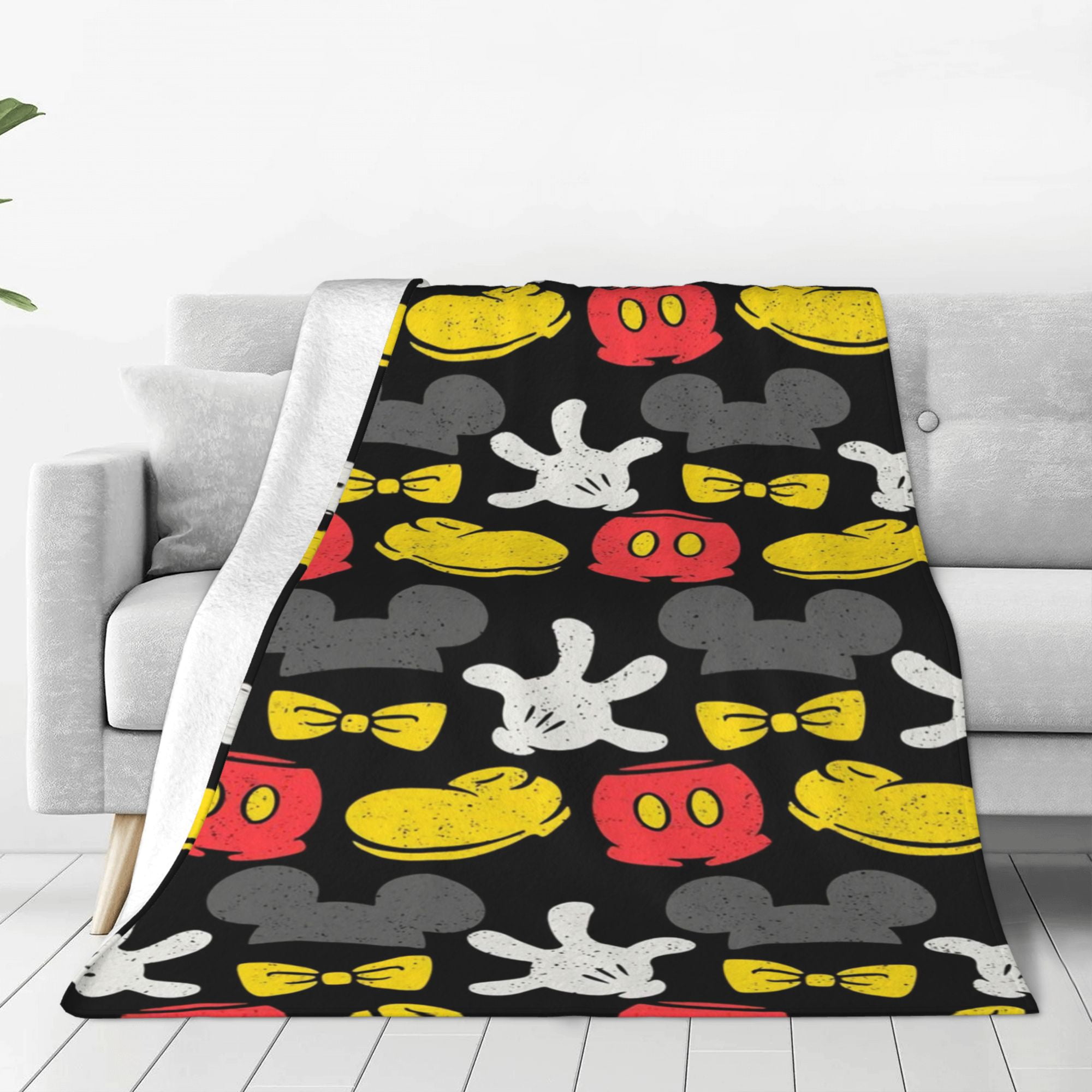 Mickey Mouse Throw Blanket Soft Plush Travel Blanket For Bedroom Living ...