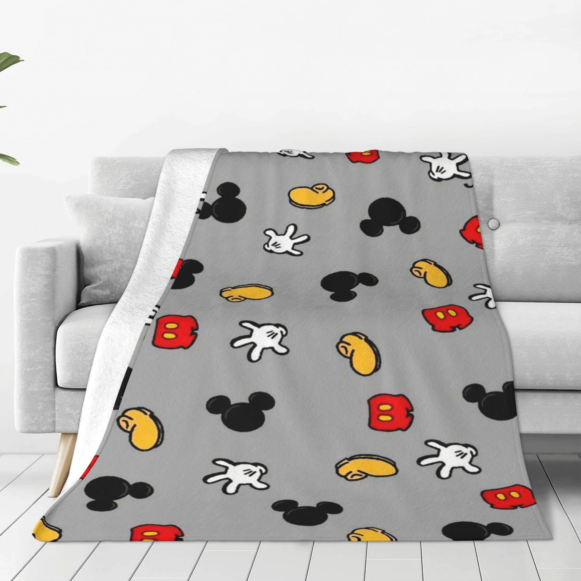 Mickey Mouse Throw Blanket Soft Plush Travel Blanket For Bedroom Living ...
