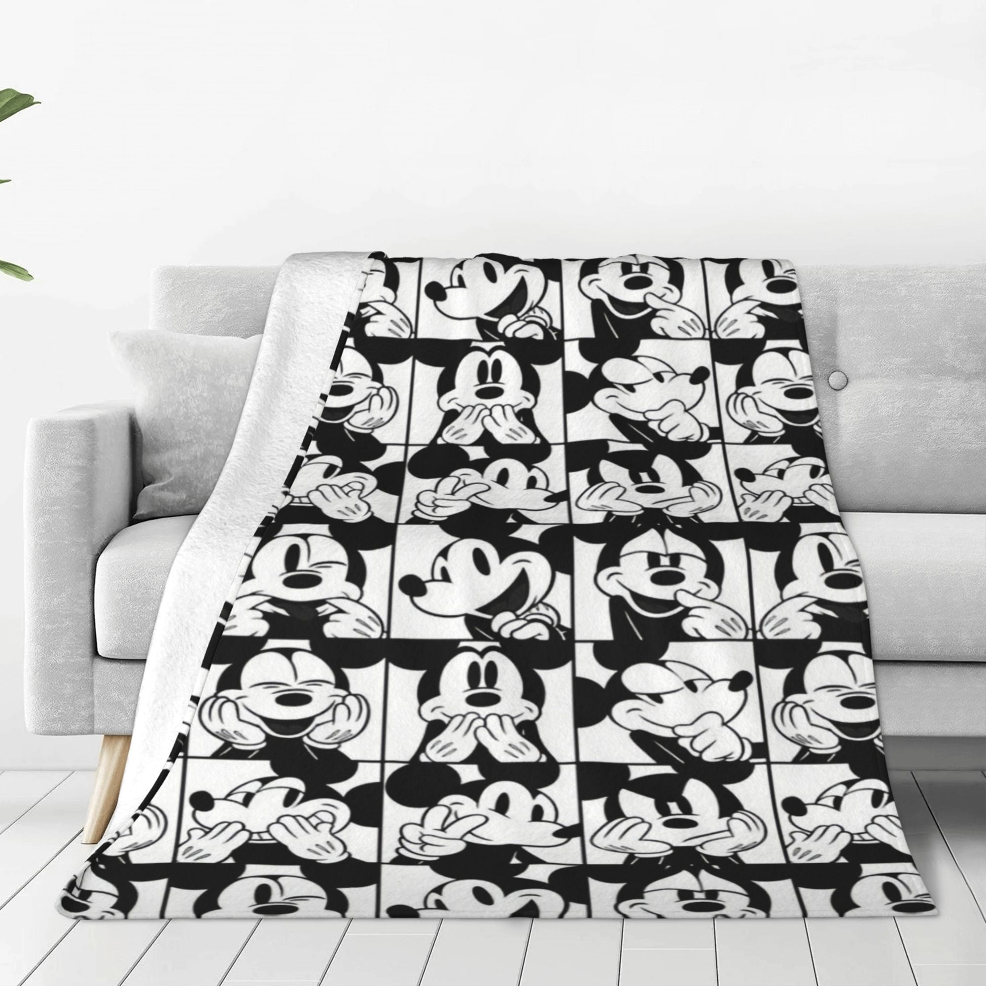 Mickey Mouse Throw Blanket Soft Plush Travel Blanket For Bedroom Living ...