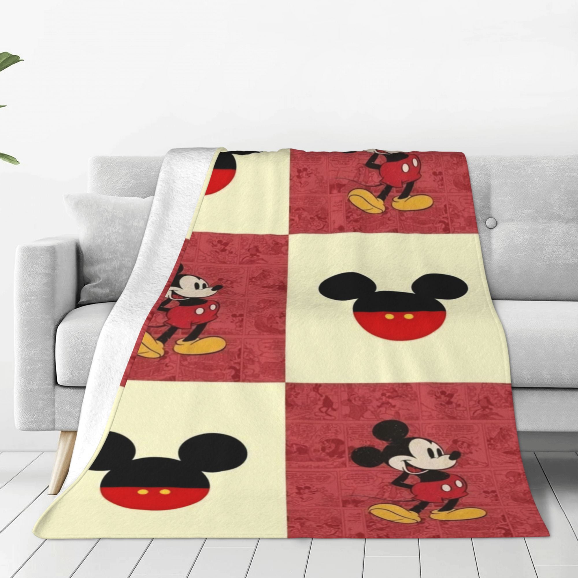 Mickey Mouse Throw Blanket Soft Plush Travel Blanket For Bedroom Living ...
