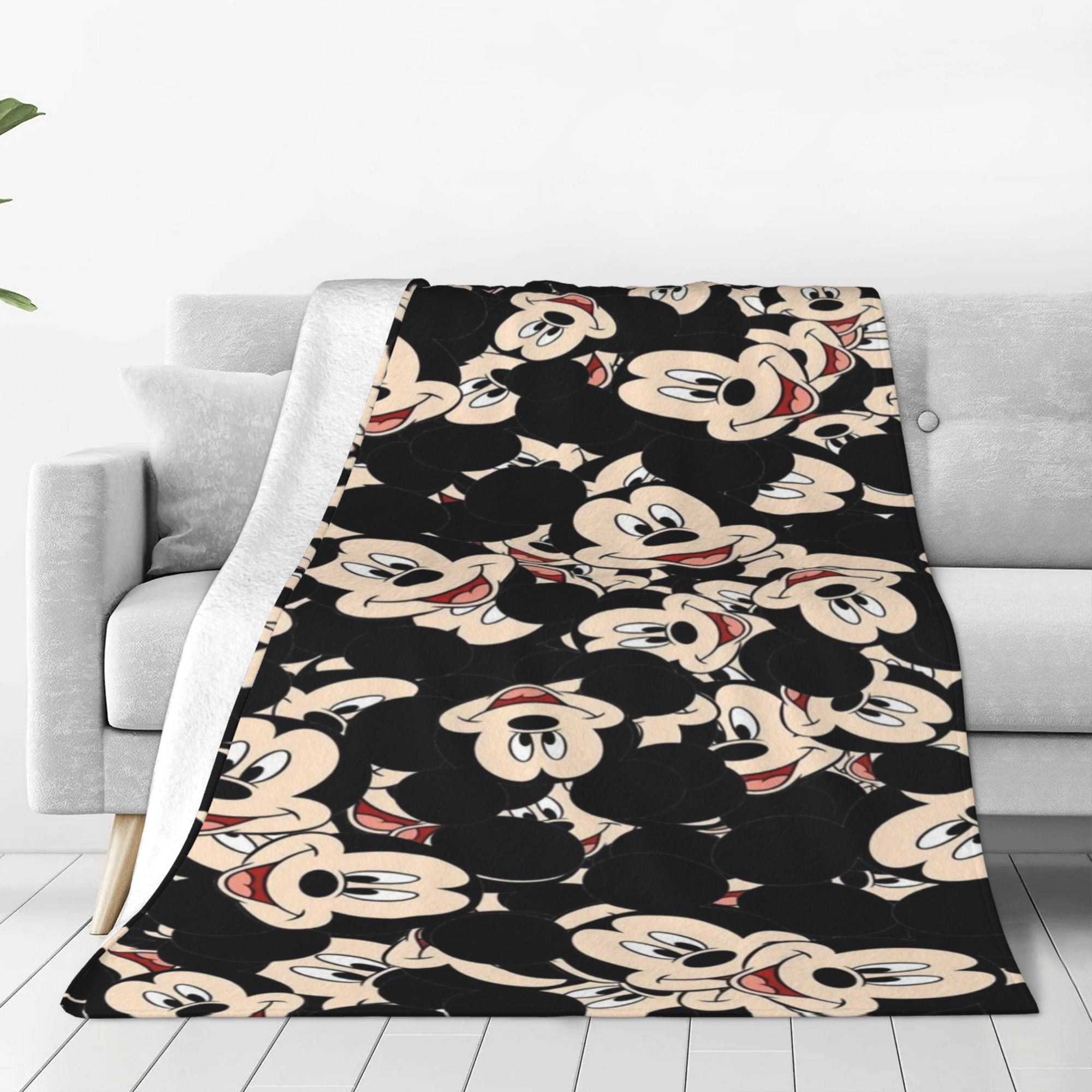 Mickey Mouse Throw Blanket Soft Plush Travel Blanket For Bedroom Living ...