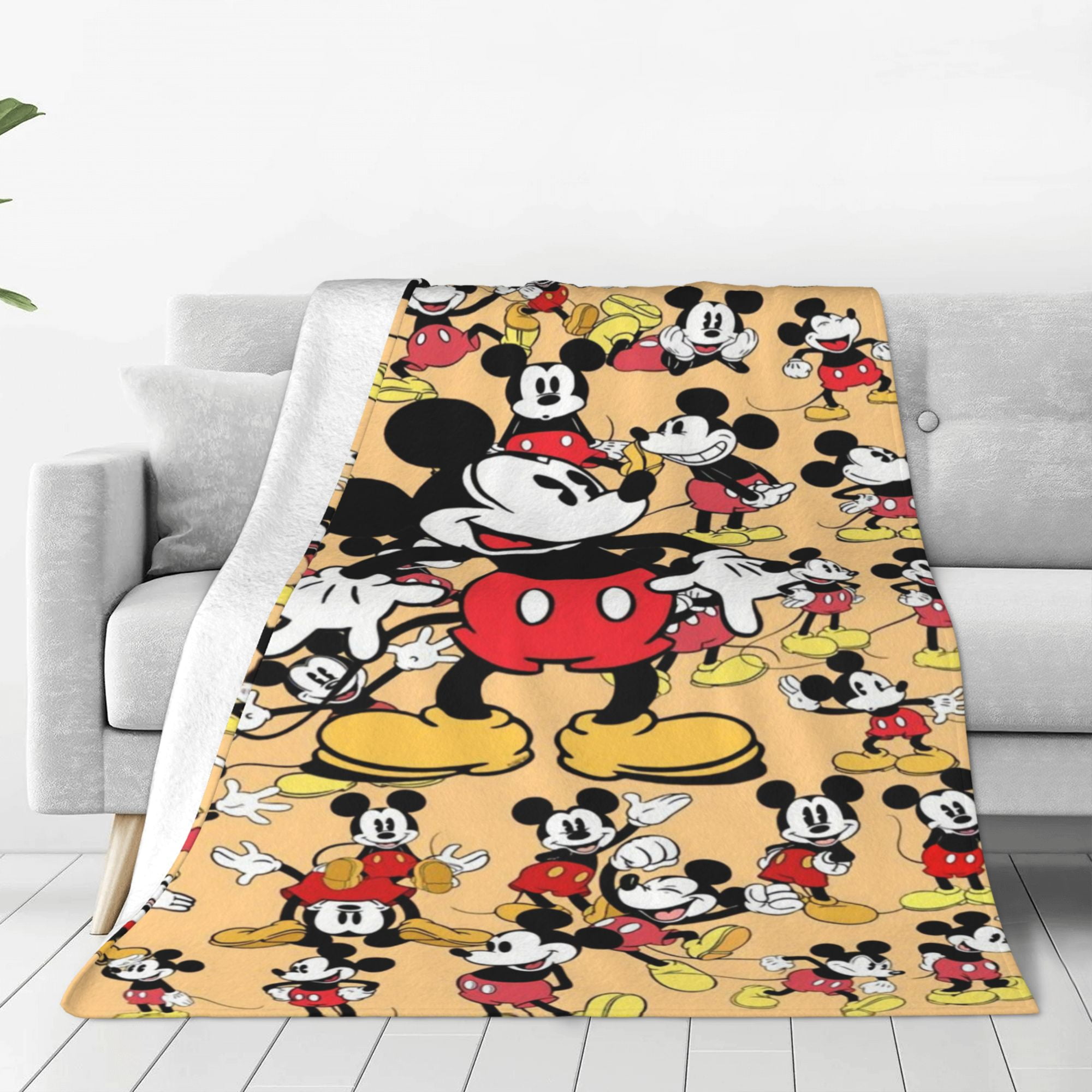 Mickey Mouse Throw Blanket Soft Plush Travel Blanket For Bedroom Living ...