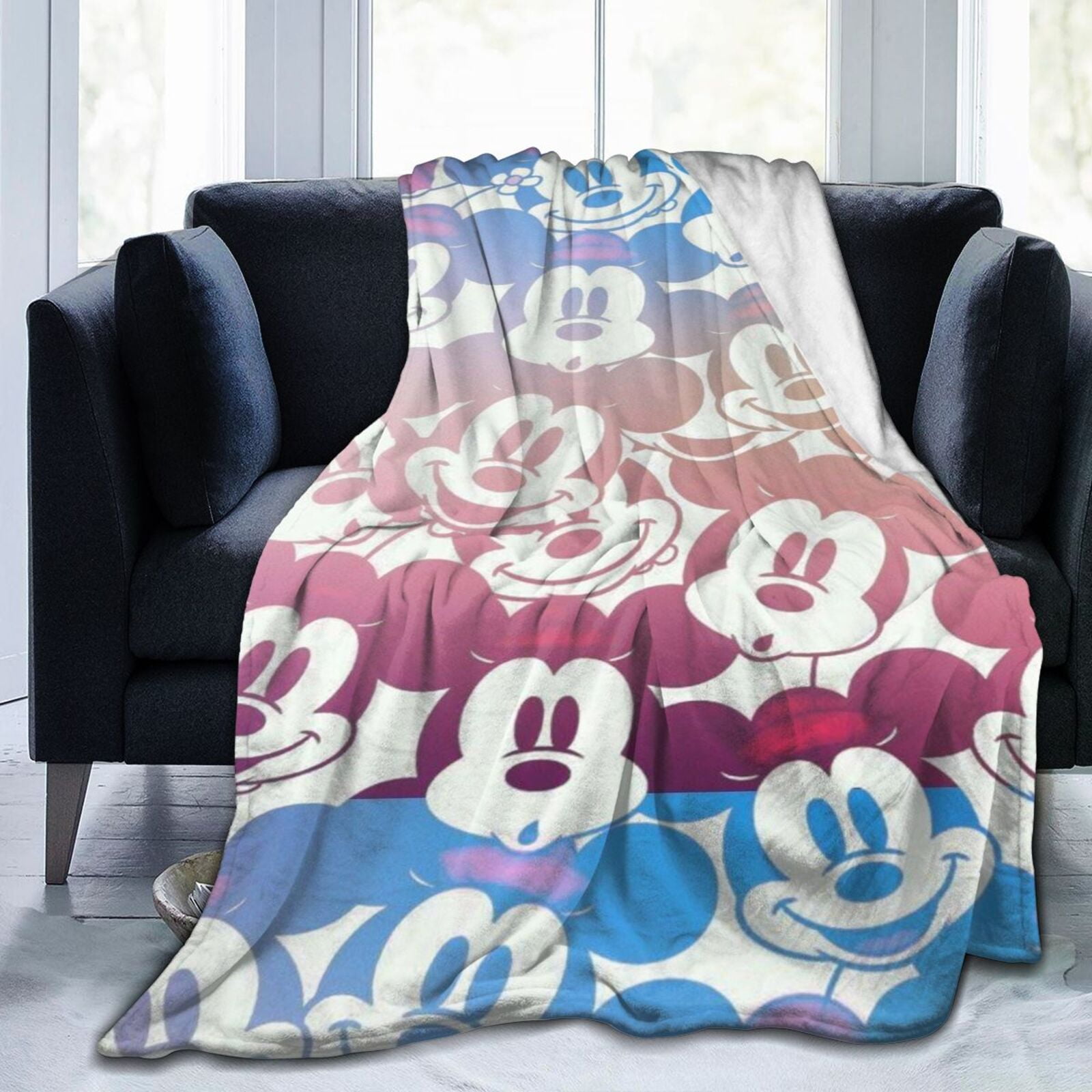 Mickey Mouse Throw Blankets 50"X40" Lightweight Cozy Soft Warm Flannel ...