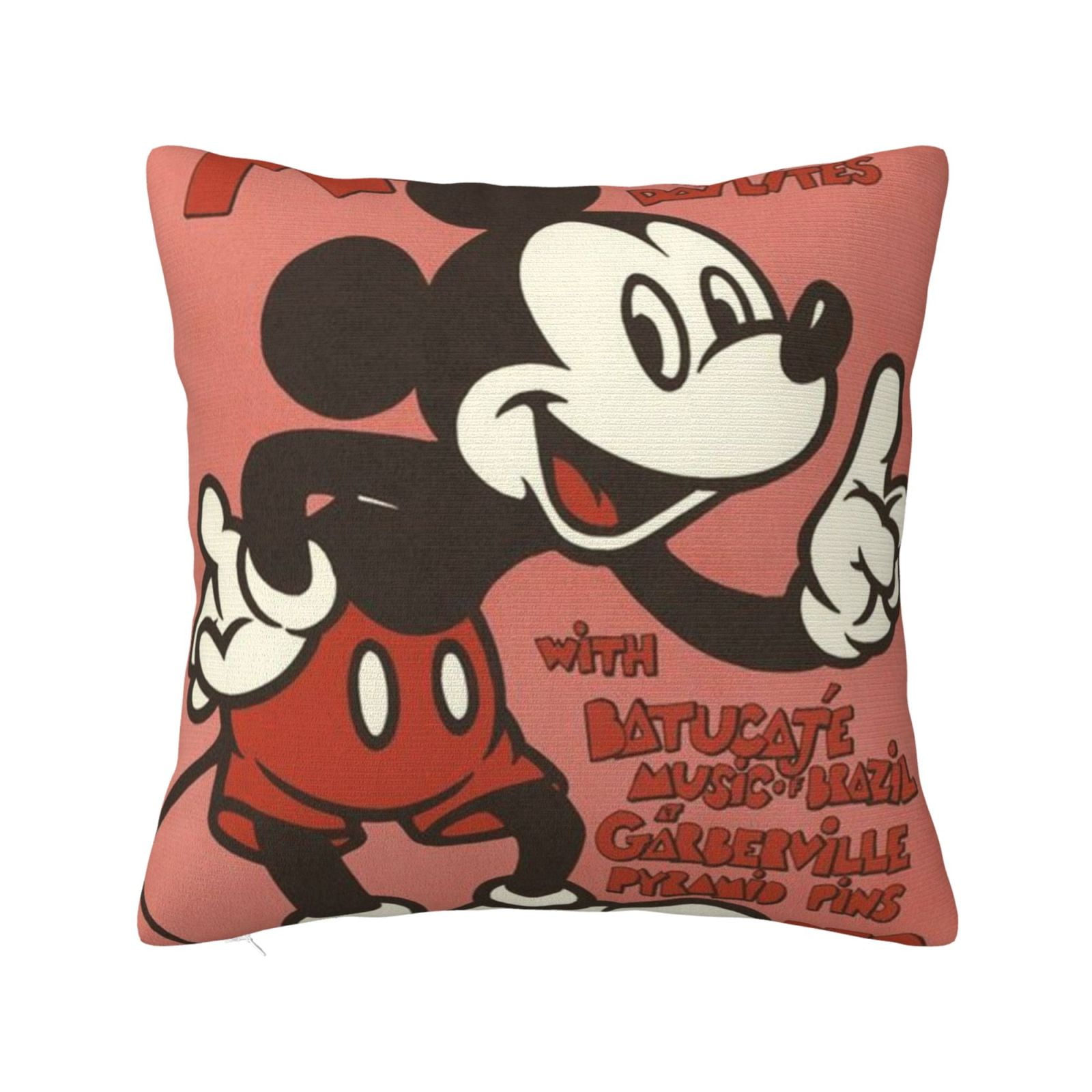 Mickey_Mouse Throw Pillow Covers Faux Fur Plush Throw Pillow Covers ...