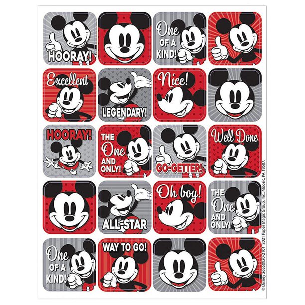 Mickey Mouse Throwback Theme Stickers, Pack of 120 | Bundle of 10 Packs ...