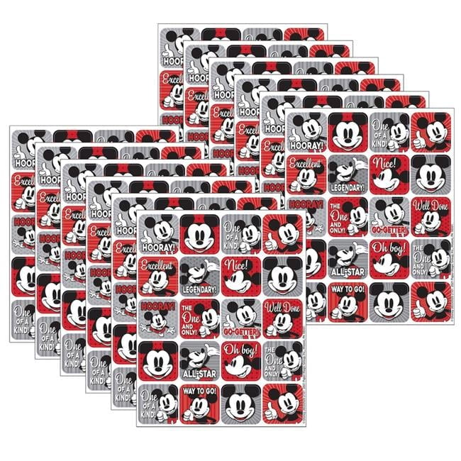 Mickey Mouse Throwback Theme Stickers - Pack of 12 - Walmart.com