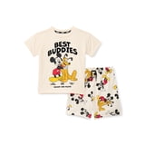 Mickey Mouse Baby and Toddler Boy Short Sleeve Graphic Tee and Matching ...