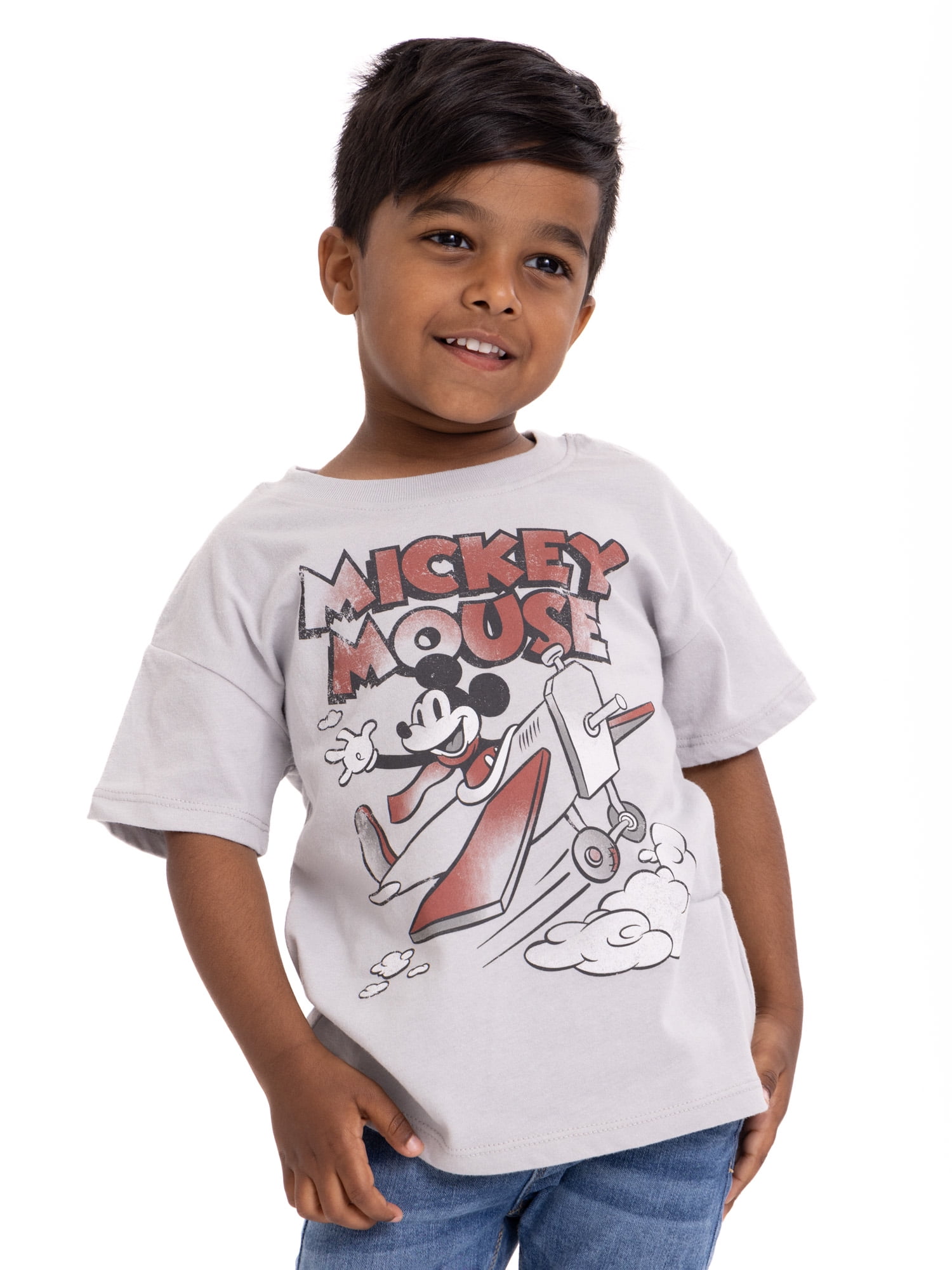 Mickey Mouse Toddler Short Sleeve Crewneck Tee, Sizes 12M-5T - Walmart.com