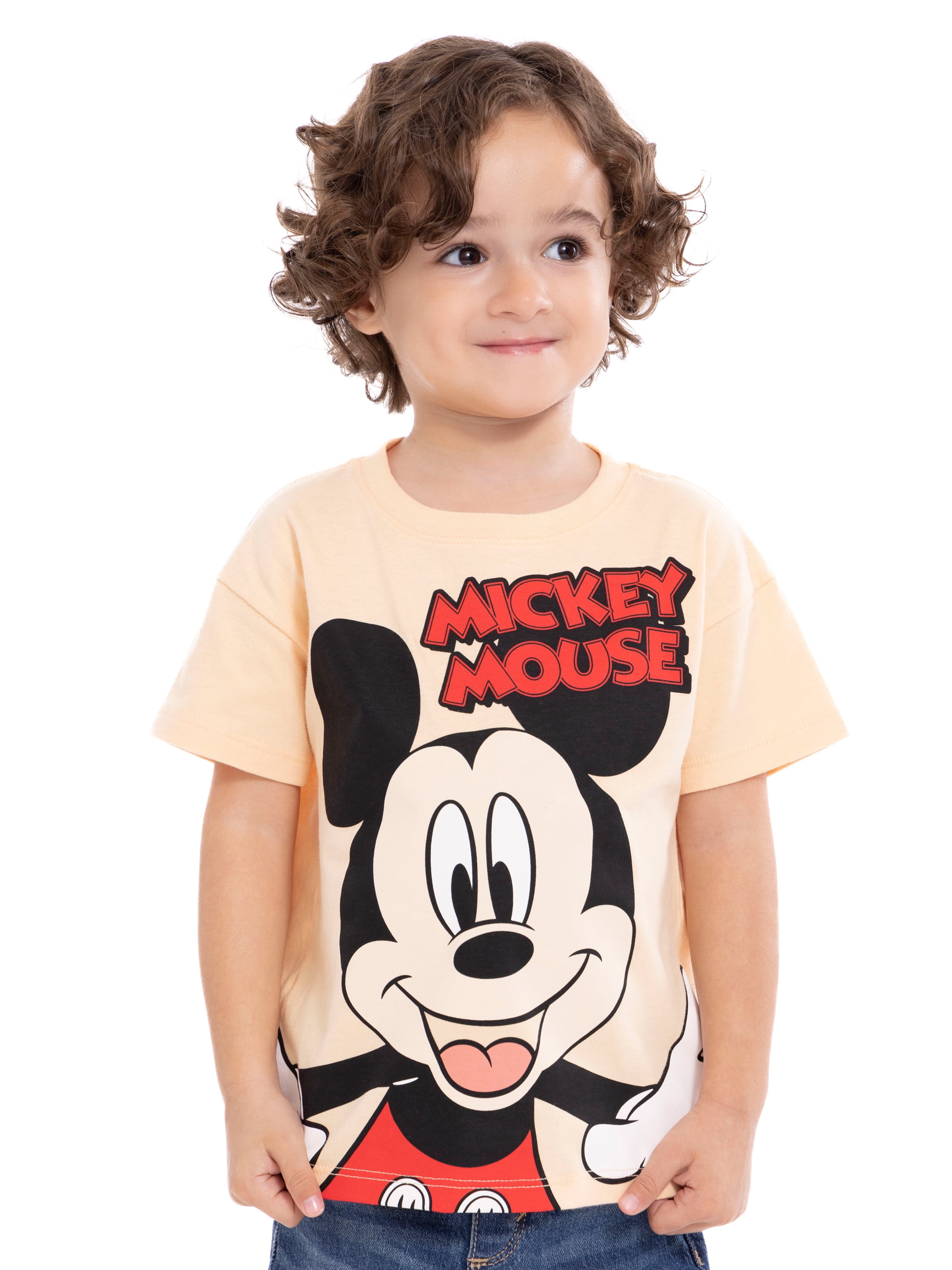 License Mickey Mouse Toddler Crewneck Tee 12M-5T, Short Sleeve, Cotton ...